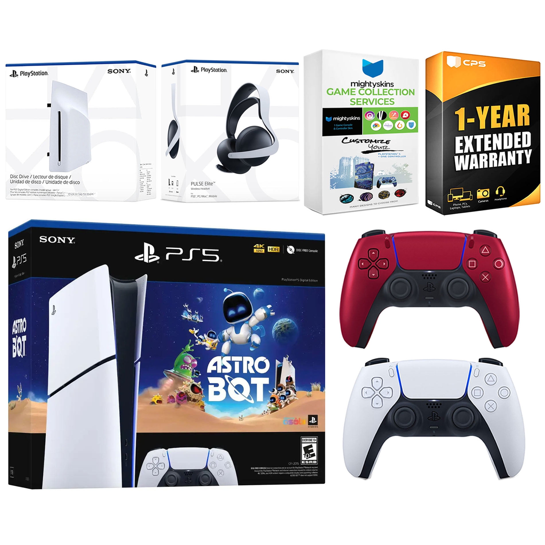 Sony PlayStation 5 Slim Digital Astro Bot Bundle with Disc Drive, Extra ...