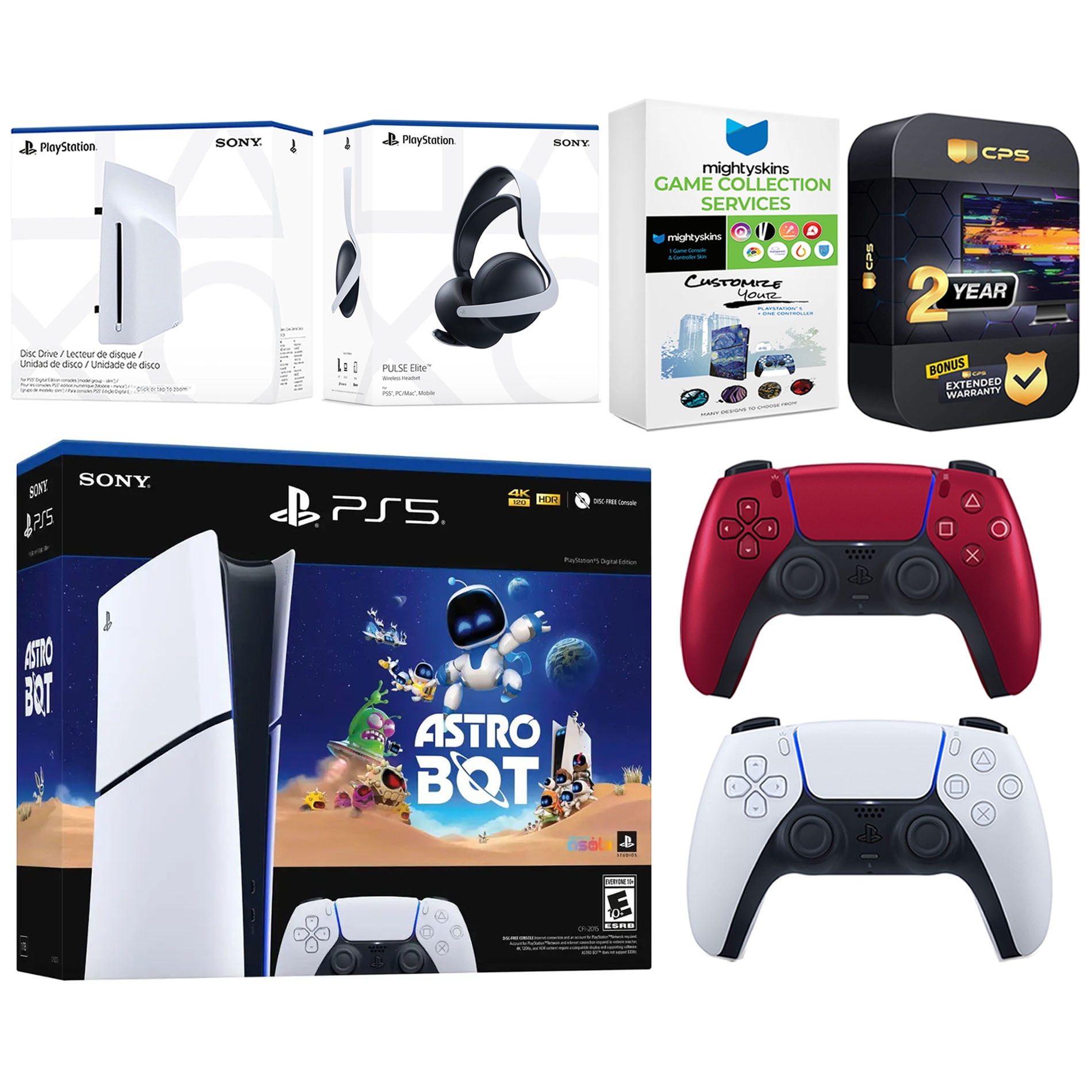 Sony PlayStation 5 Slim Digital Astro Bot Bundle with Disc Drive, Extra ...