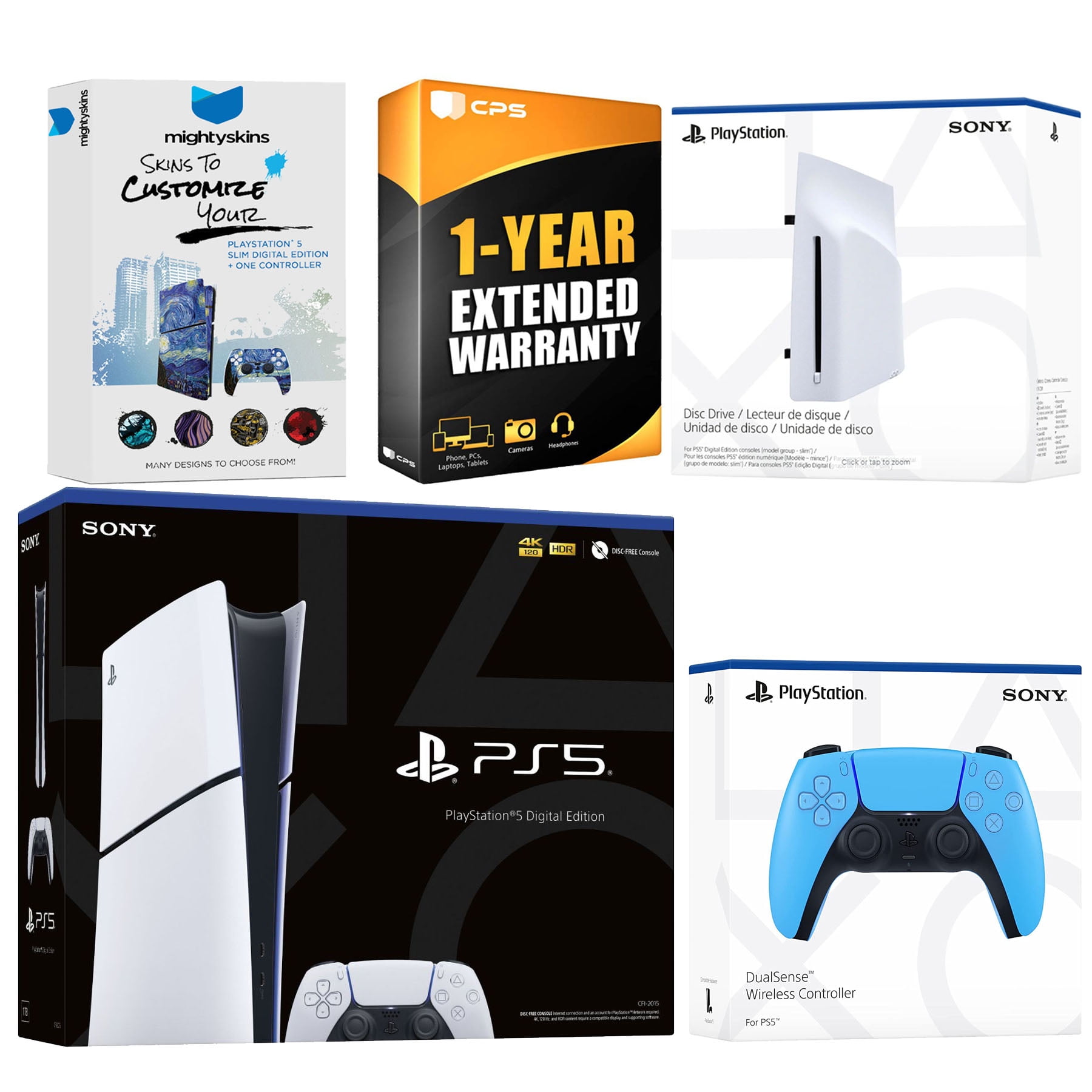 Sony PlayStation 5 Slim Digital Bundle with Disc Drive, Extra ...