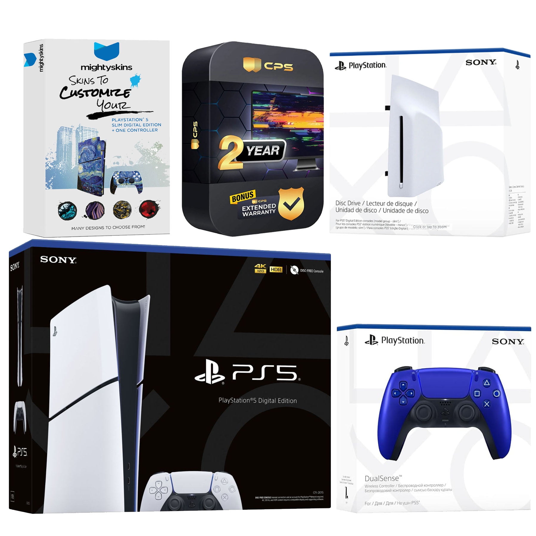 Sony PlayStation 5 Slim Digital Bundle with Disc Drive, Extra ...