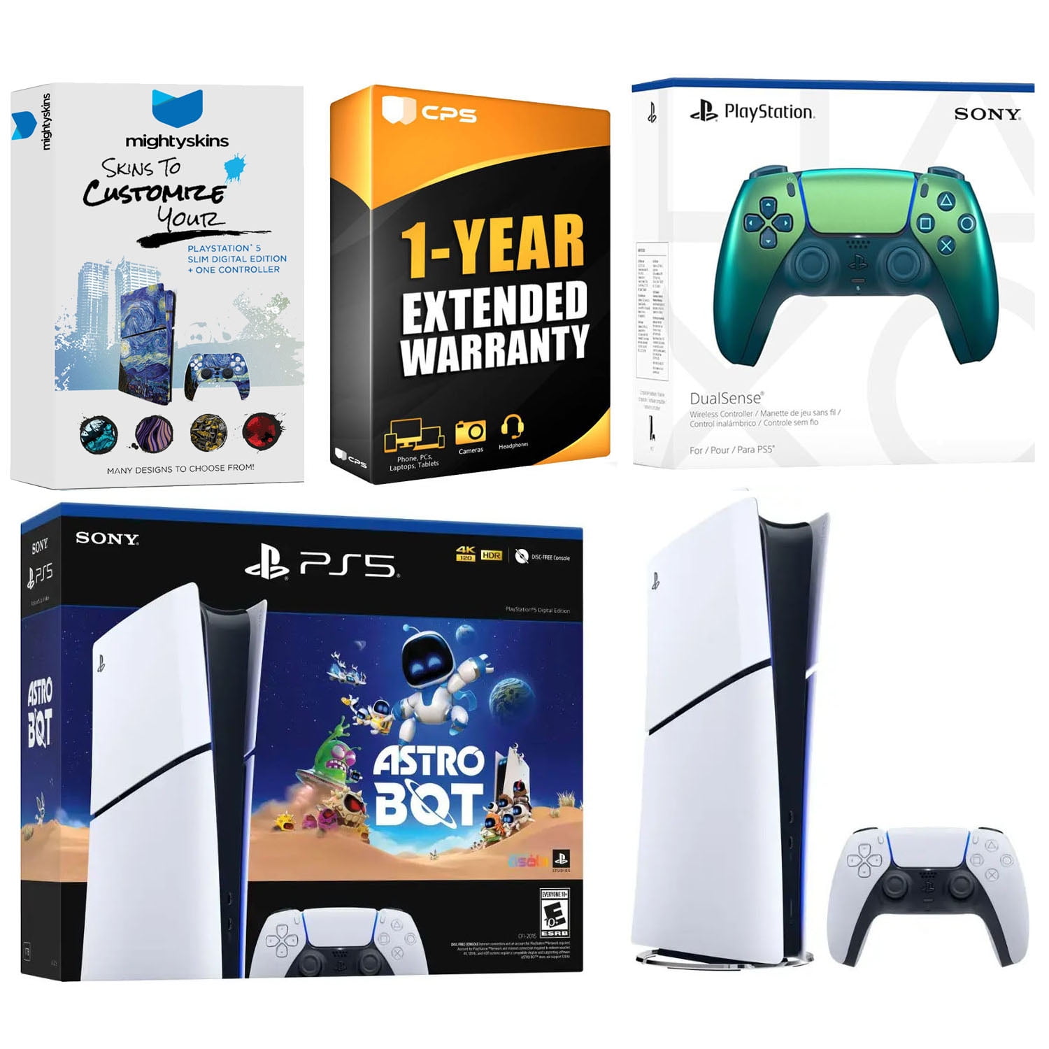 Sony PlayStation 5 Slim Disc PS5 Astro Bot Bundle with Extra Chroma ...