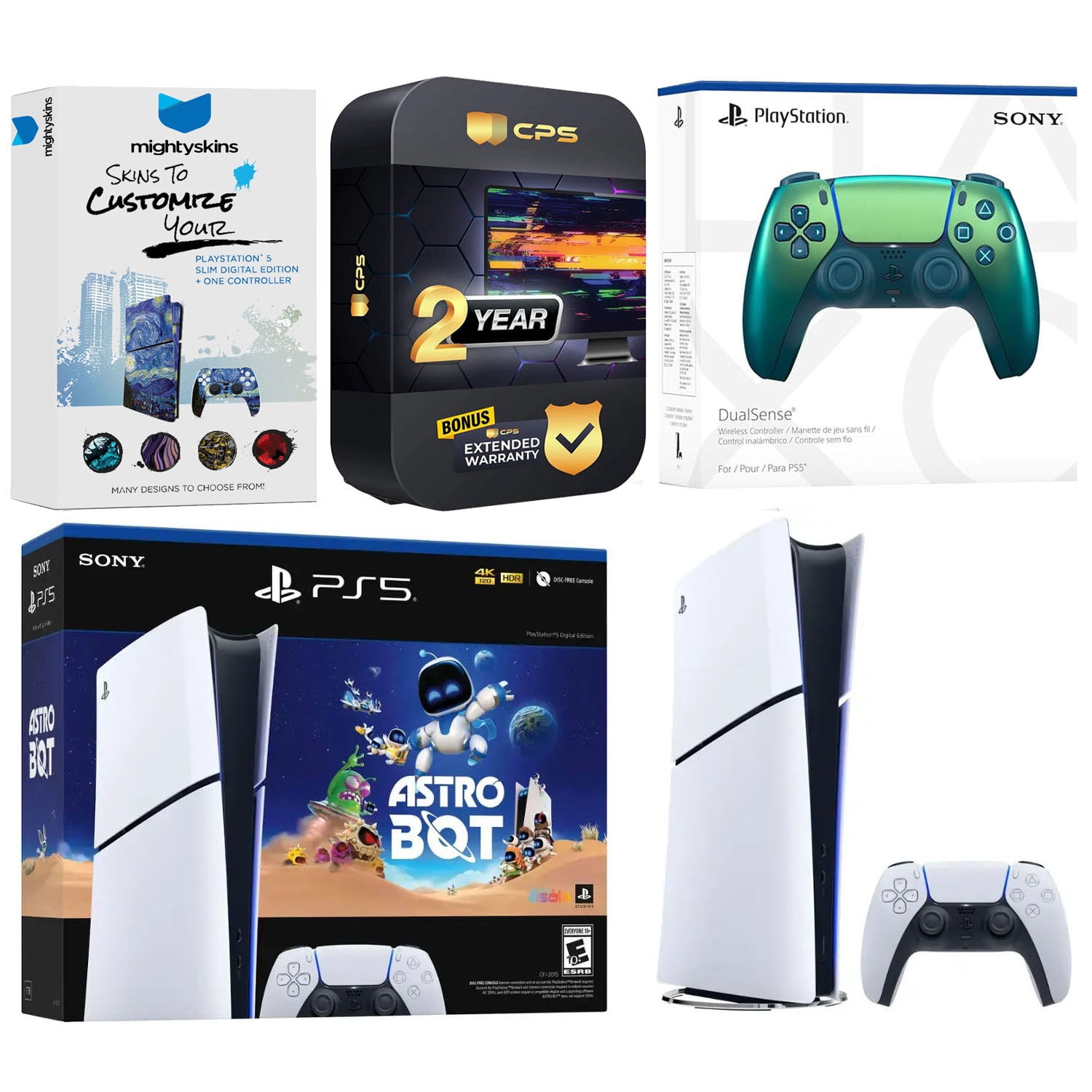 Sony PlayStation 5 Slim Disc PS5 Astro Bot Bundle with Extra Chroma ...
