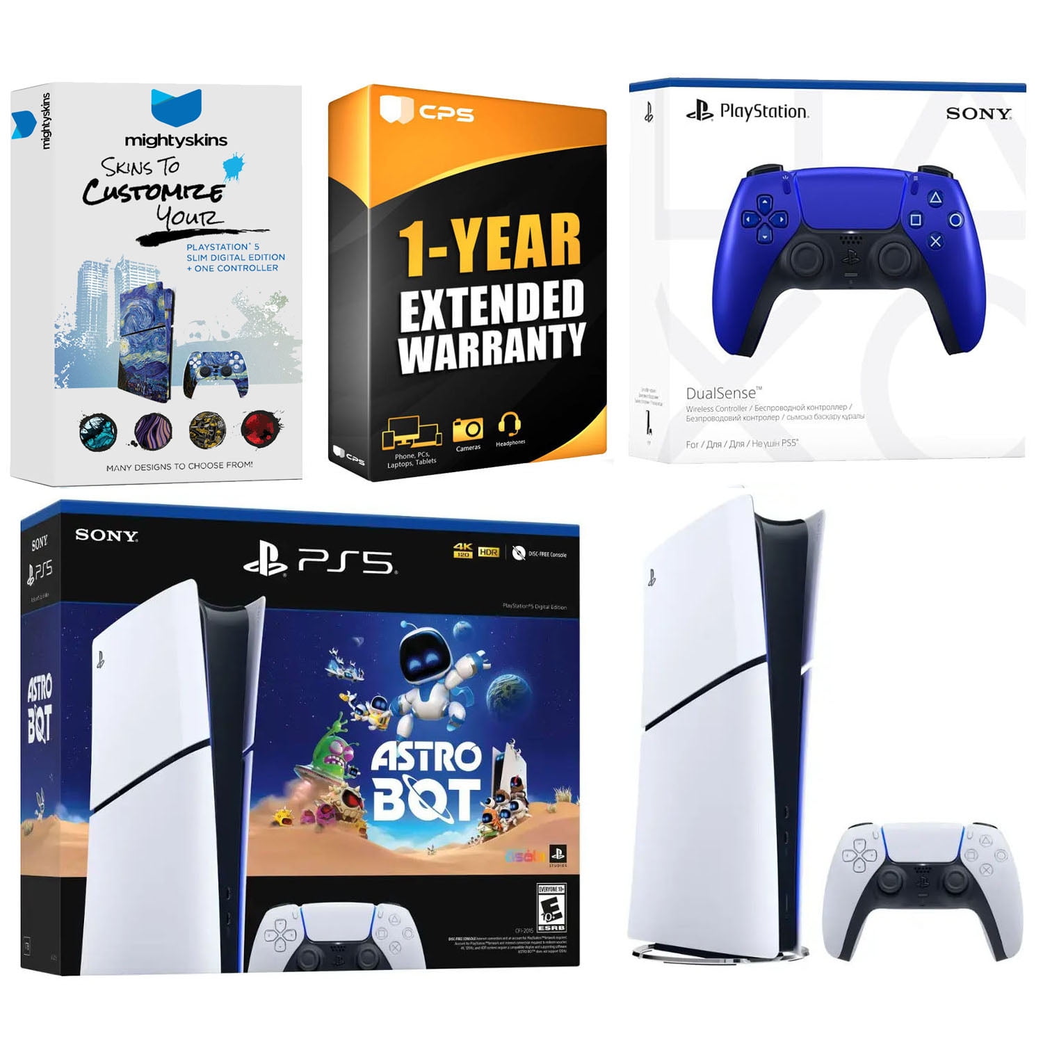 Sony PlayStation 5 Slim Disc PS5 Astro Bot Bundle with Extra Cobalt ...