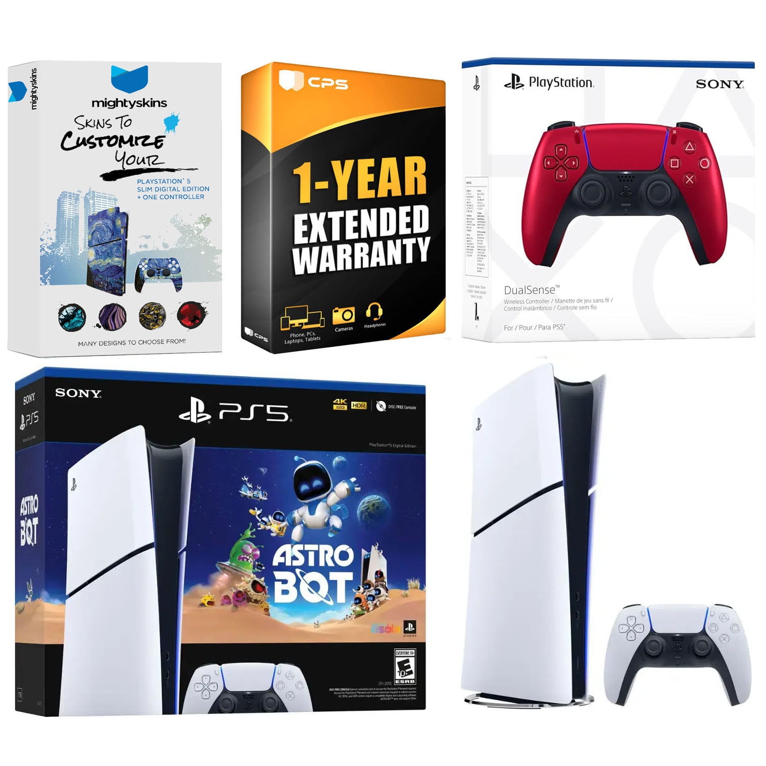 Sony PlayStation 5 Slim Disc PS5 Astro Bot Bundle with Extra Volcanic ...