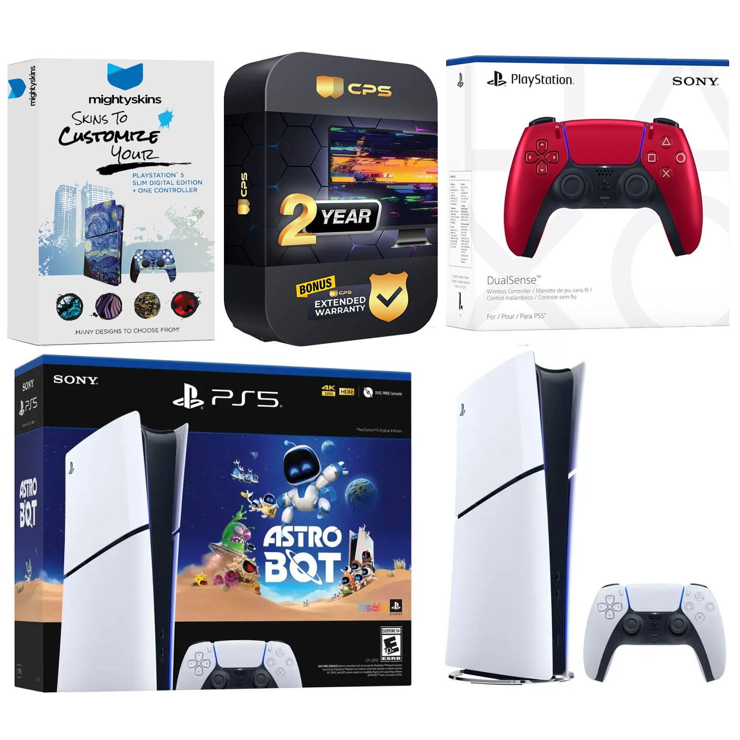 Sony PlayStation 5 Slim Disc PS5 Astro Bot Bundle with Extra Volcanic ...