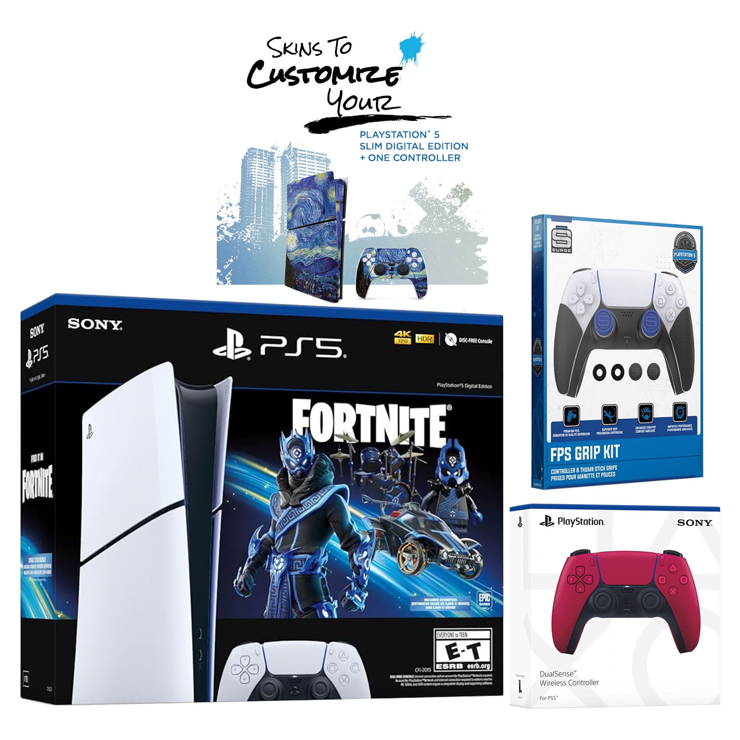 Sony PlayStation 5 Slim Digital PS5 Fortnite Cobalt Star with Extra ...