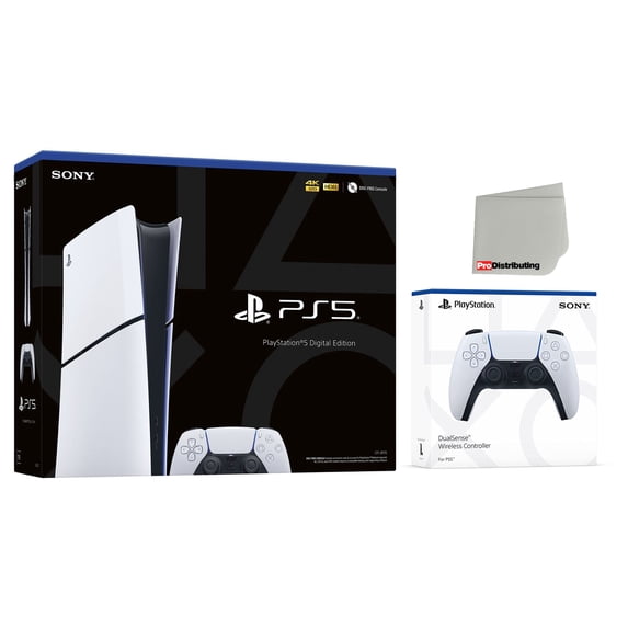 Sony PlayStation 5 Slim Digital PS5 Video Game Console with Extra White ...