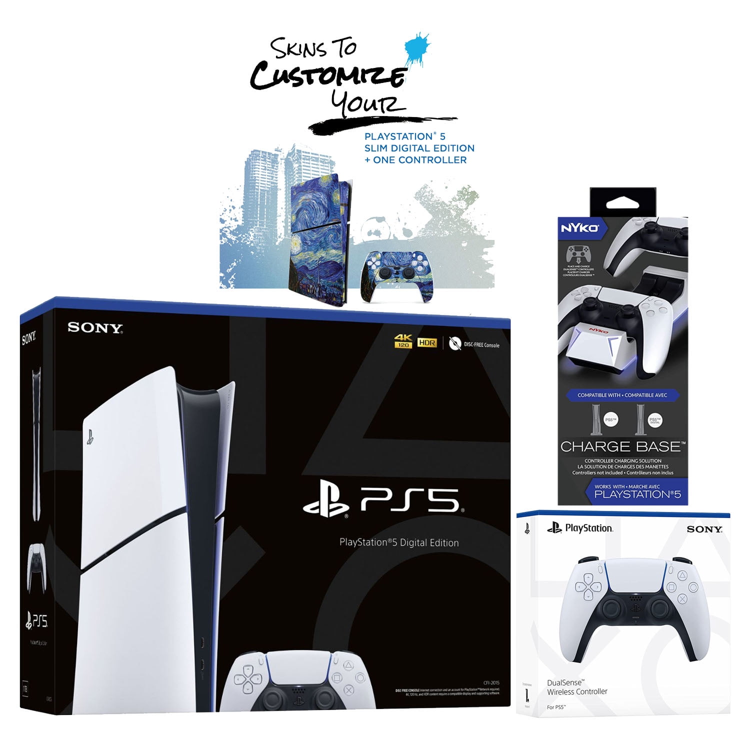 Sony PlayStation 5 Slim Digital PS5 with Extra White Controller and ...