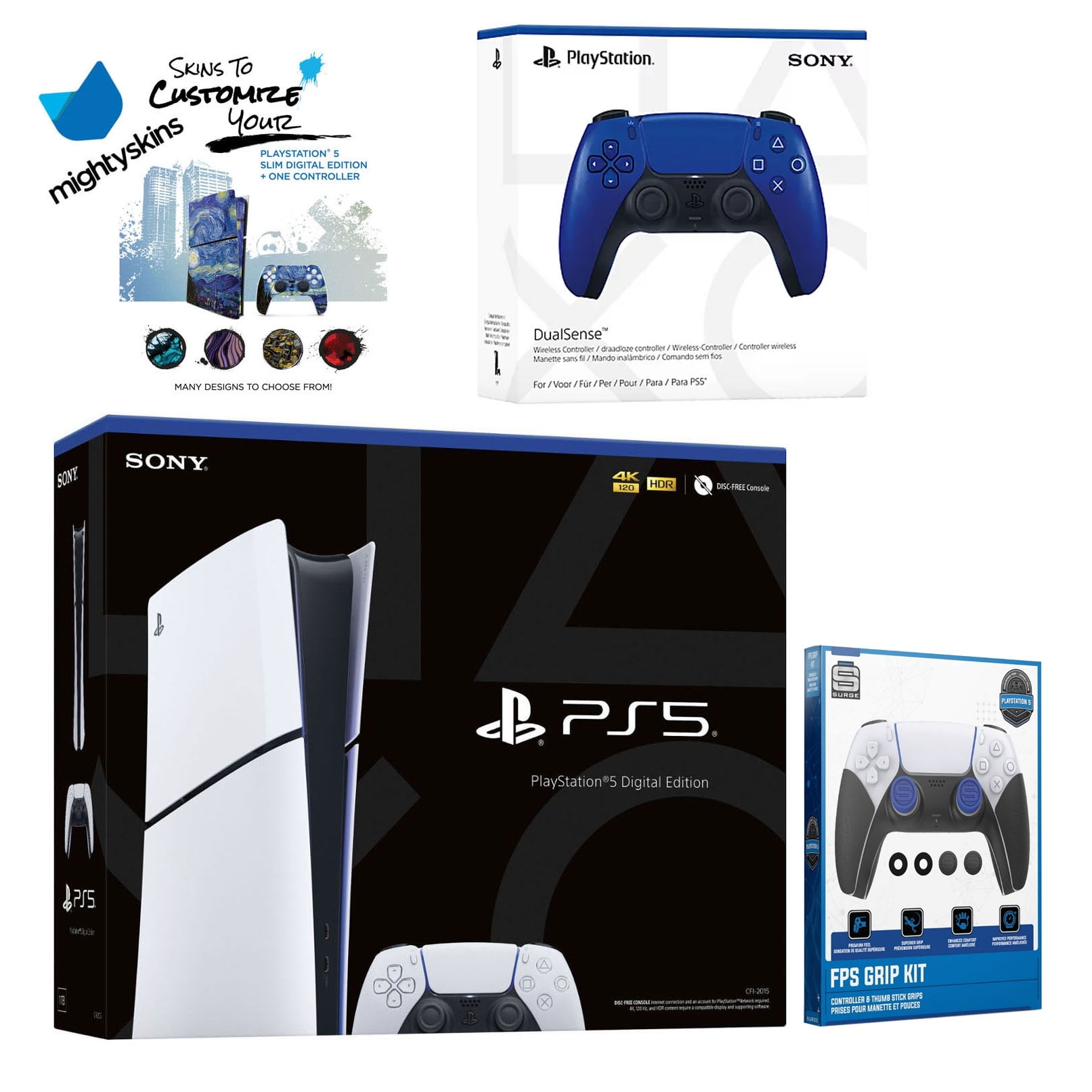 Sony PlayStation 5 Slim Digital with Extra Cobalt Blue Controller, FPS ...