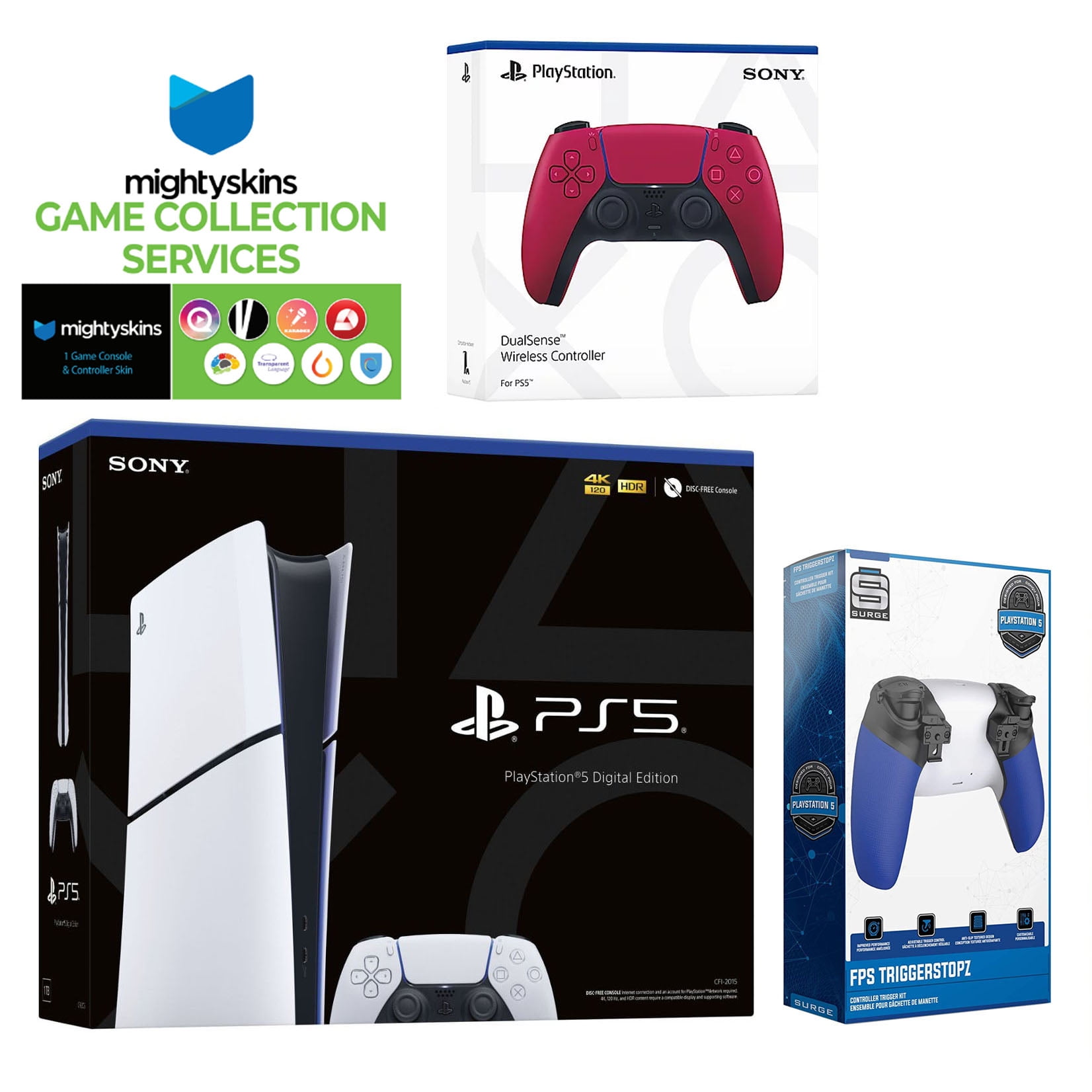 Sony PlayStation 5 Slim Digital with Extra Cosmic Red Controller ...
