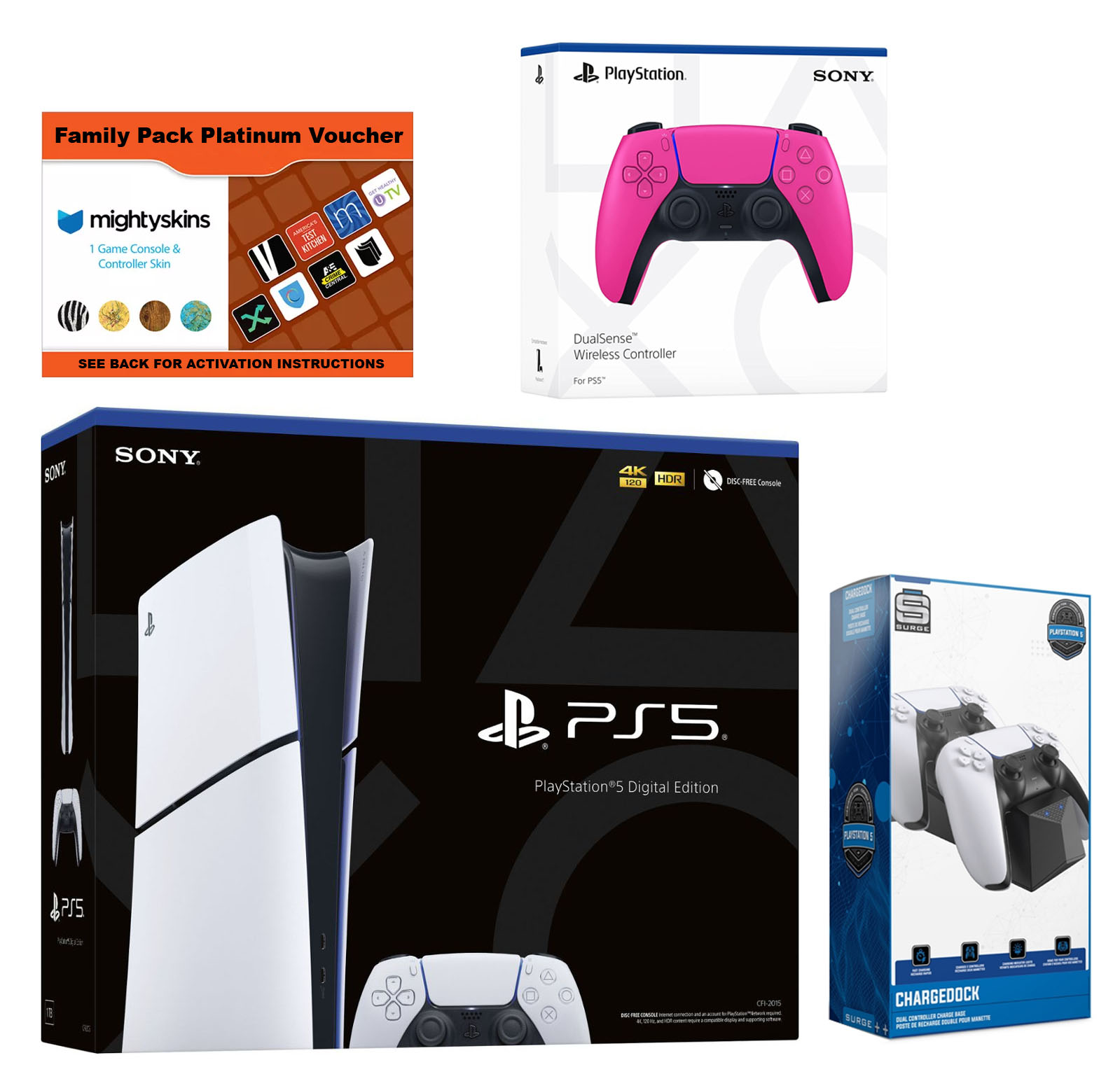 Sony PlayStation 5 Slim Digital with Extra Nova Pink Controller, Dual ...