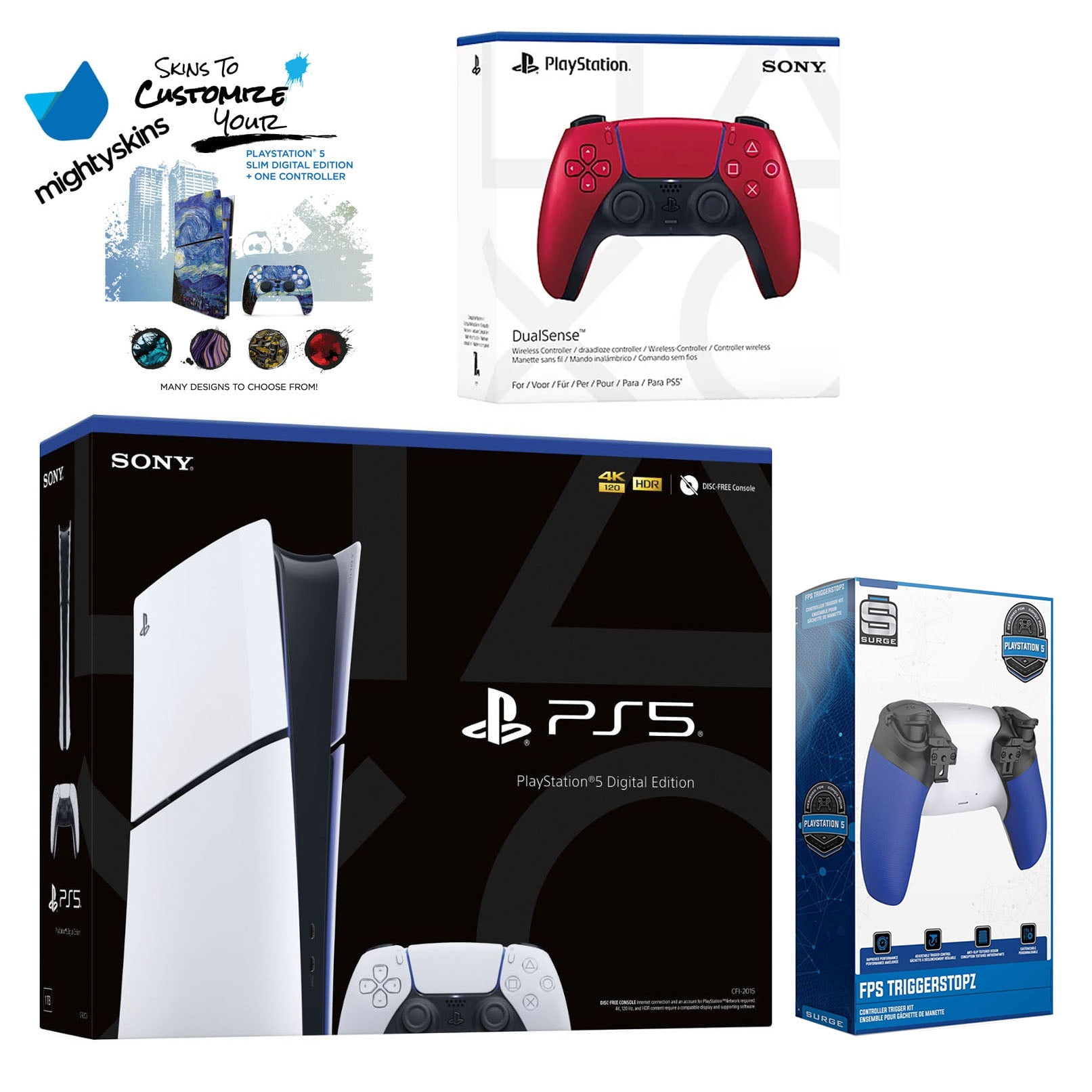 Sony PlayStation 5 Slim Digital with Extra Volcanic Red Controller ...