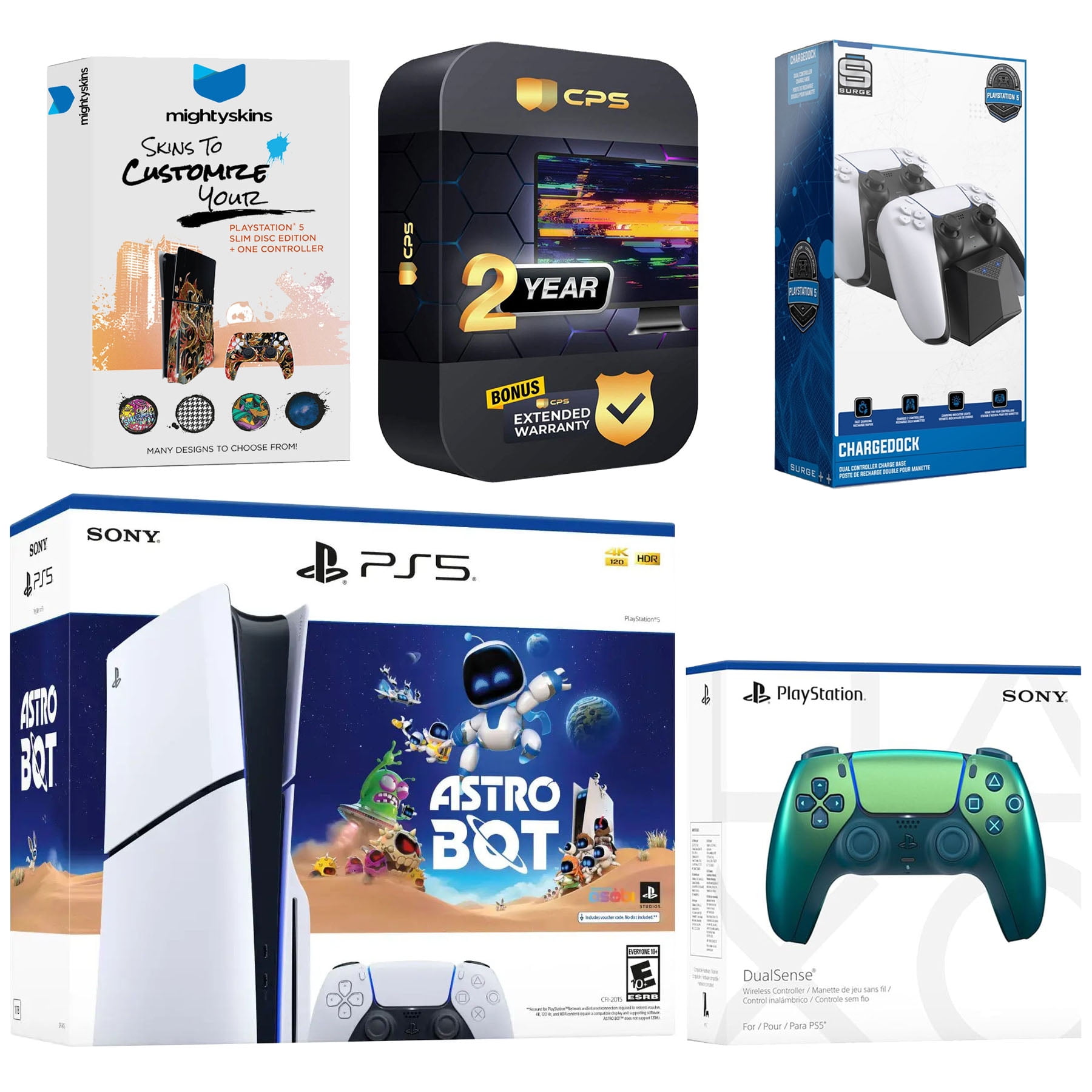 Sony PlayStation 5 Slim Disc Astro Bot Bundle with Extra Chroma Teal ...