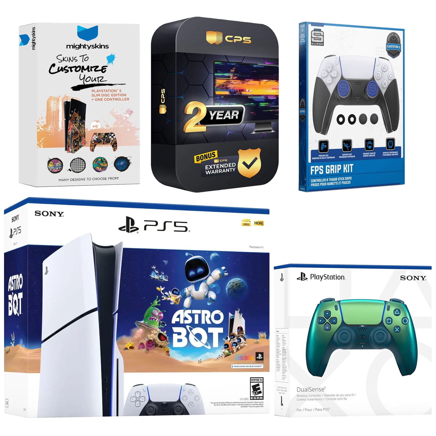 Sony PlayStation 5 Slim Disc Astro Bot Bundle with Extra Chroma Teal ...