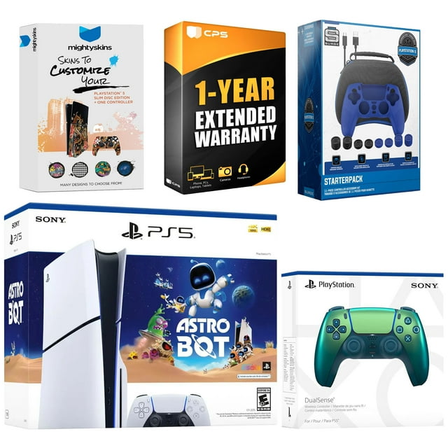 Sony PlayStation 5 Slim Disc Astro Bot Bundle with Extra Chroma Teal ...