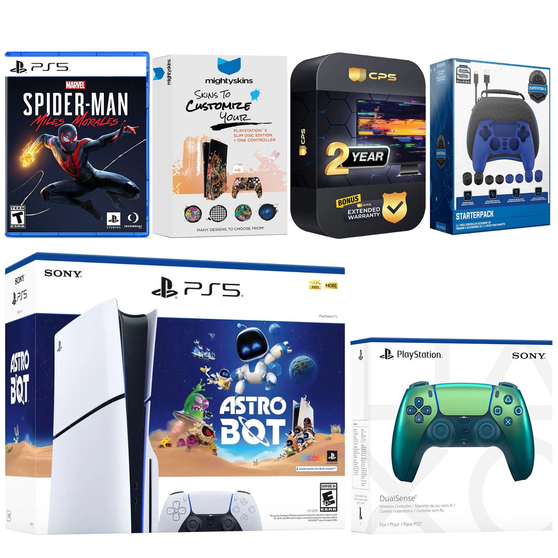 Sony PlayStation 5 Slim Disc Astro Bot, Spider-Man Miles Morales Bundle ...