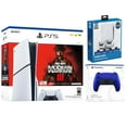 Sony PS5 Slim Disc Bundle: Call of Duty MW3, Extra Blue Controller, USB Charging Stand - Walmart.com