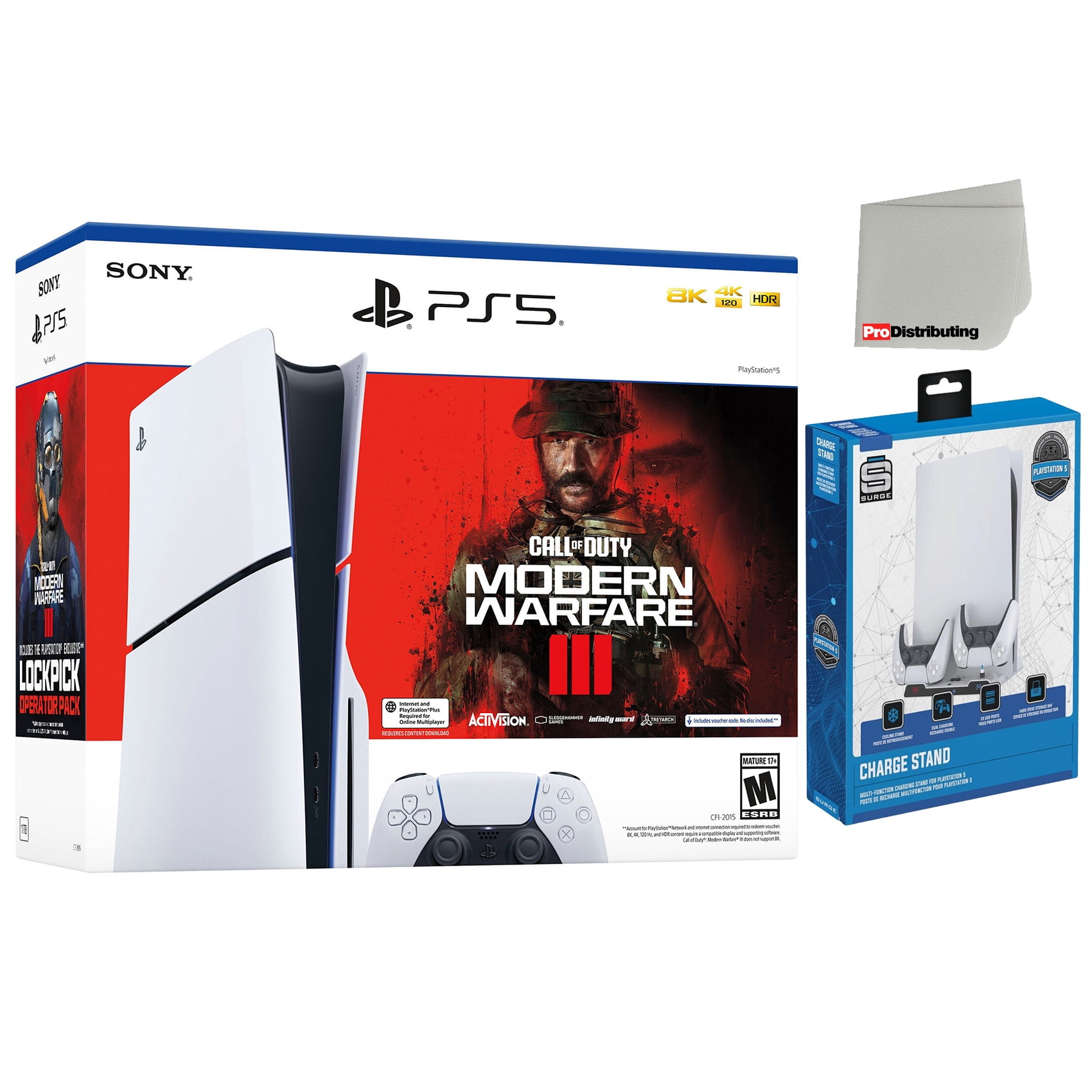 Sony PlayStation 5 Slim Disc Bundle: Call of Duty MW3, USB Hub Stand ...