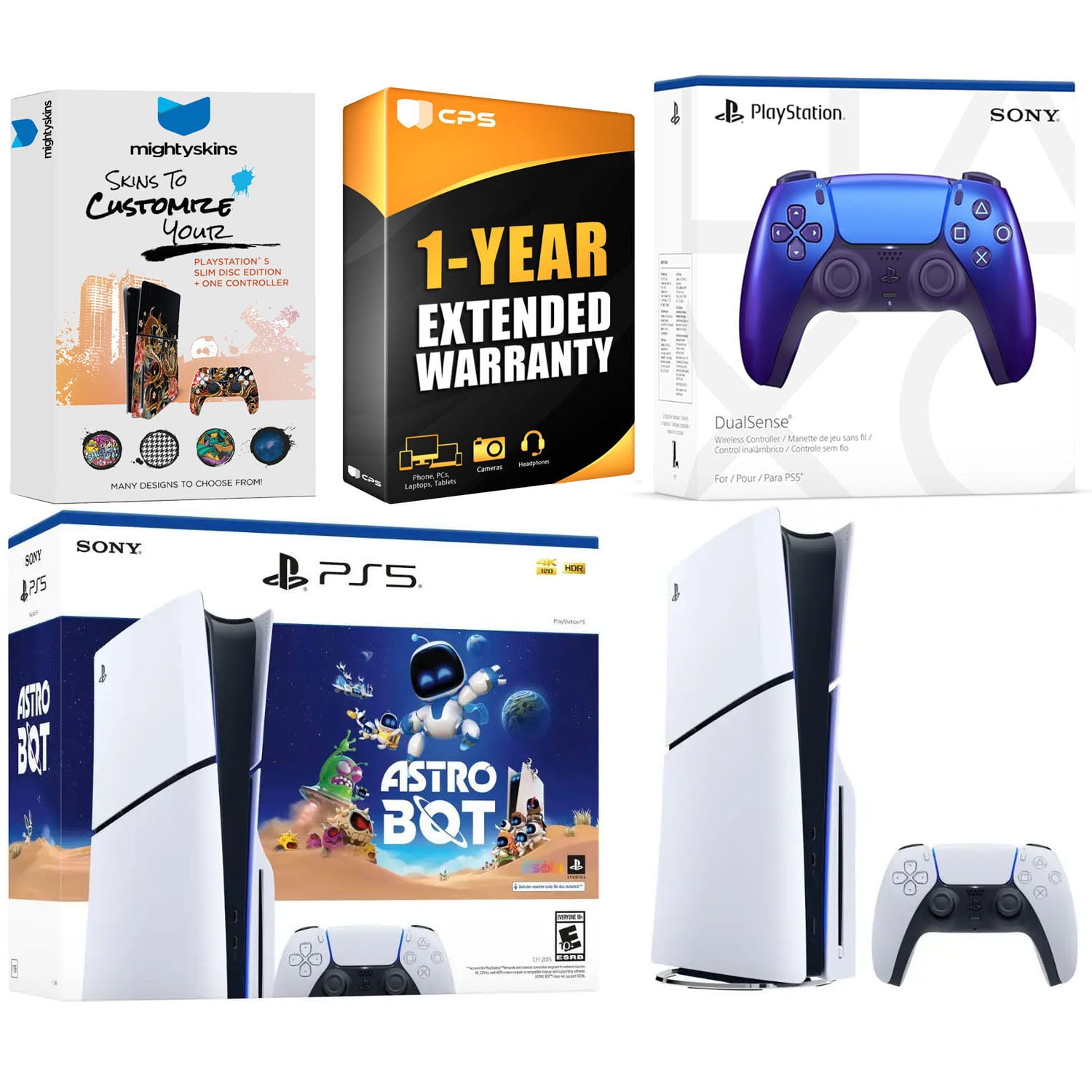 Sony PlayStation 5 Slim Disc PS5 Astro Bot Bundle with Extra Chroma ...