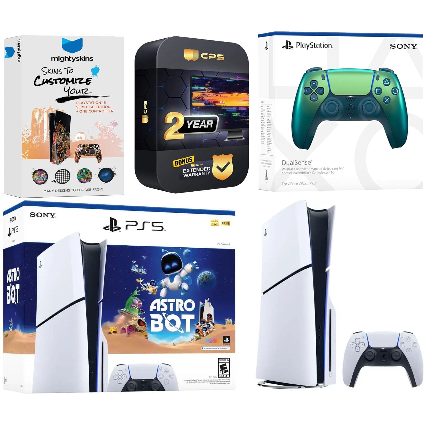 Sony PlayStation 5 Slim Disc PS5 Astro Bot Bundle with Extra Chroma ...