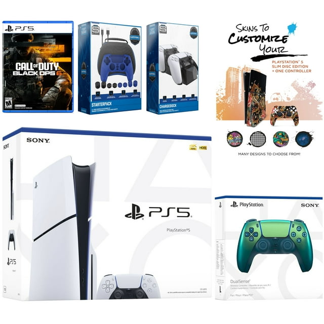 Sony PlayStation 5 Slim Disc PS5 with Call of Duty: Black Ops 6, Extra ...