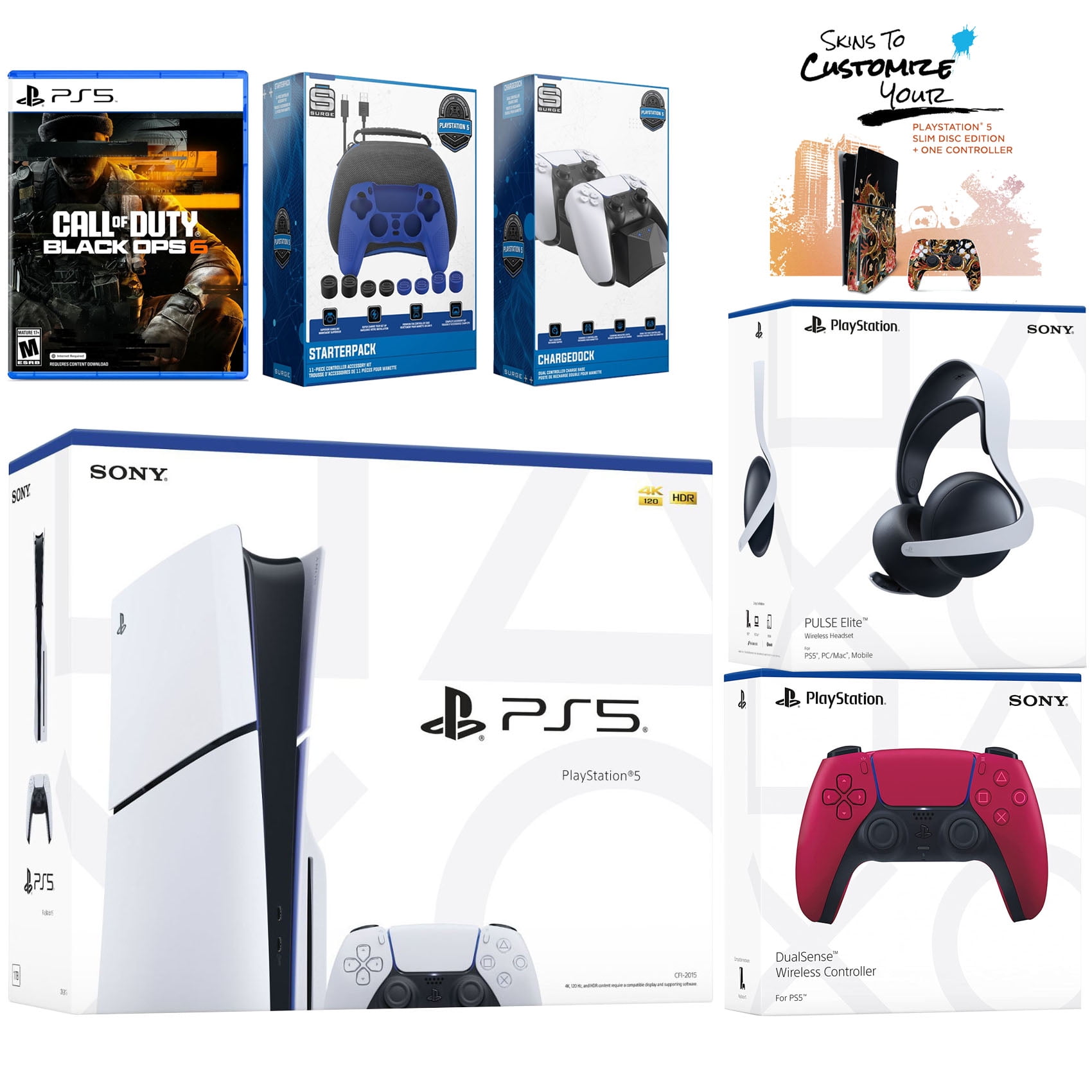 Sony PlayStation 5 Slim Disc PS5 with Call of Duty: Black Ops 6, Extra ...