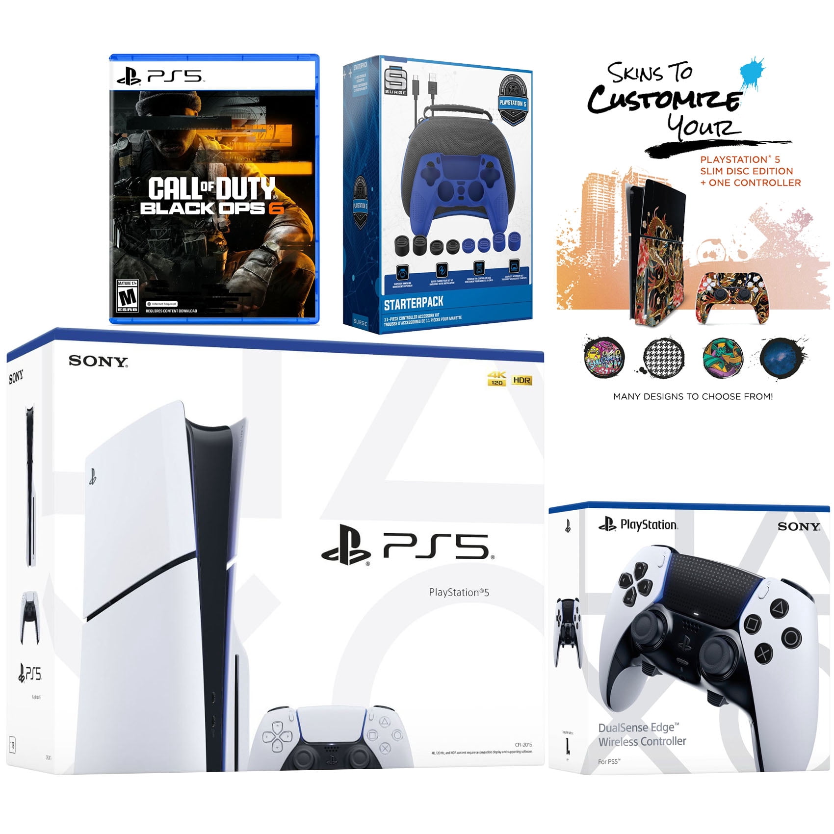 Sony PlayStation 5 Slim Disc with Call of Duty Black Ops 6, Extra EDGE ...