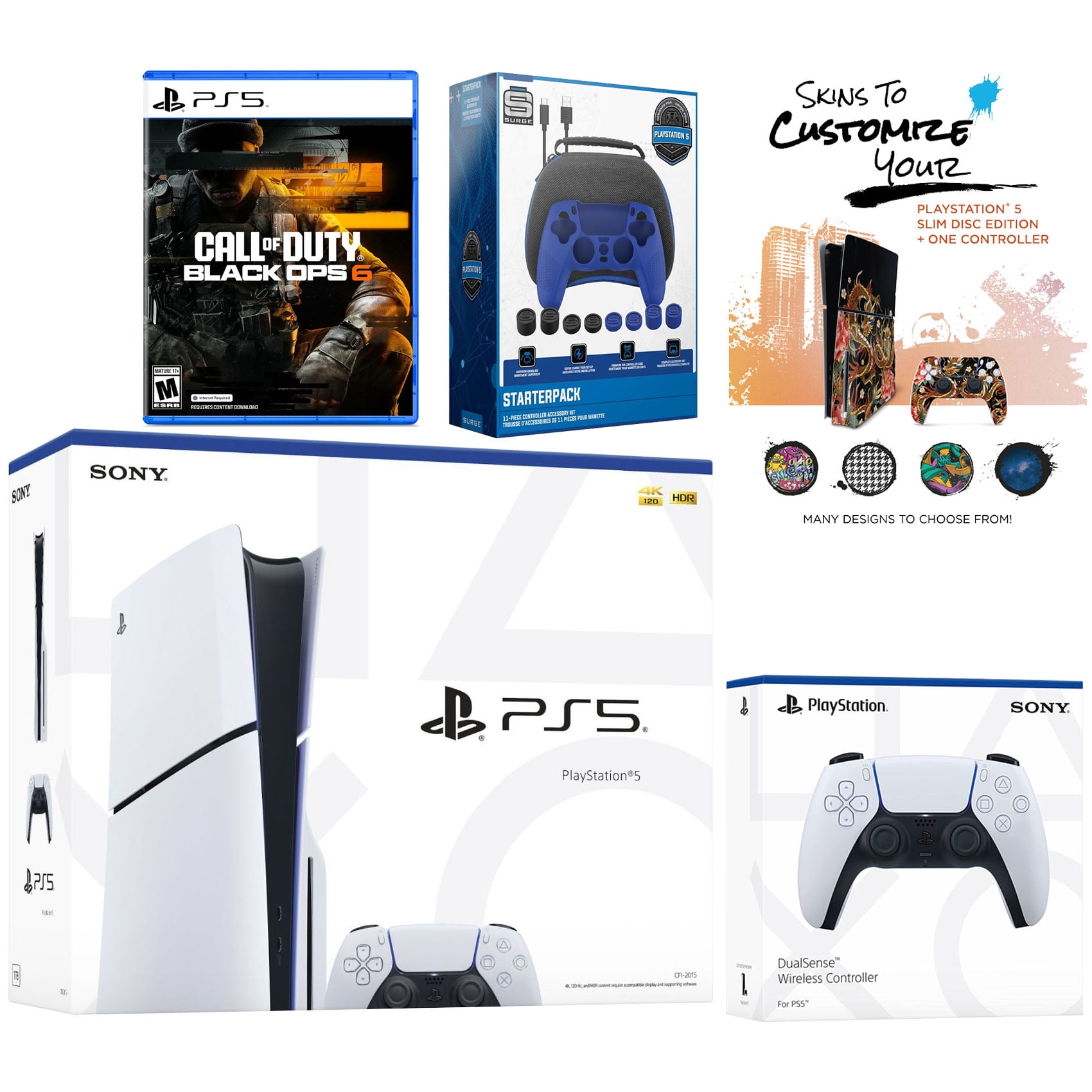 Sony PlayStation 5 Slim Disc with Call of Duty Black Ops 6, Extra White ...