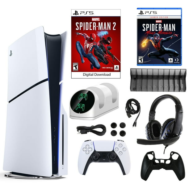 Sony PlayStation 5 Slim Spider Man 2 Console with Miles Morales Game ...