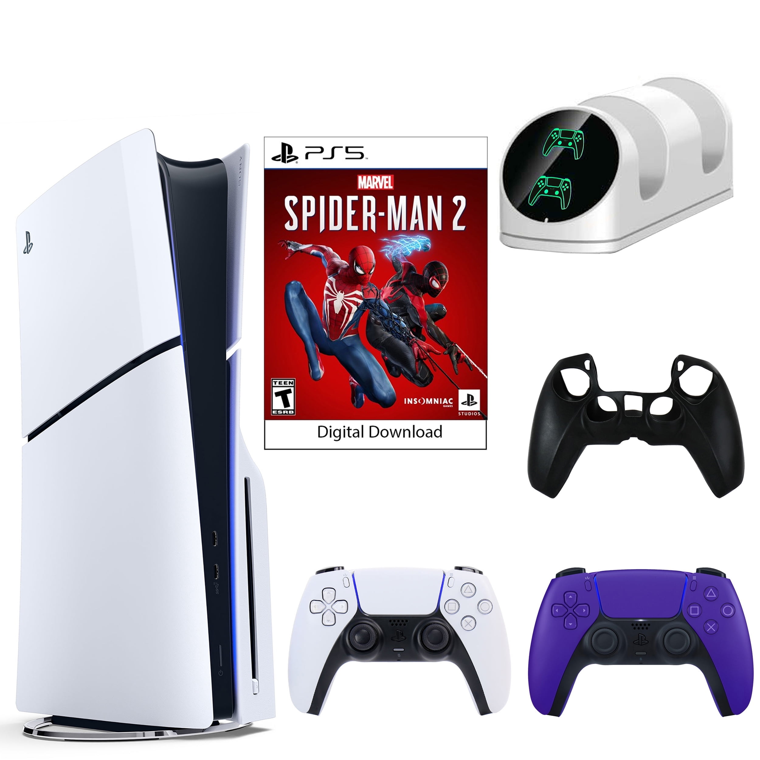 Sony PlayStation 5 Slim Spider Man 2 Slim Console with Purple DualSense ...