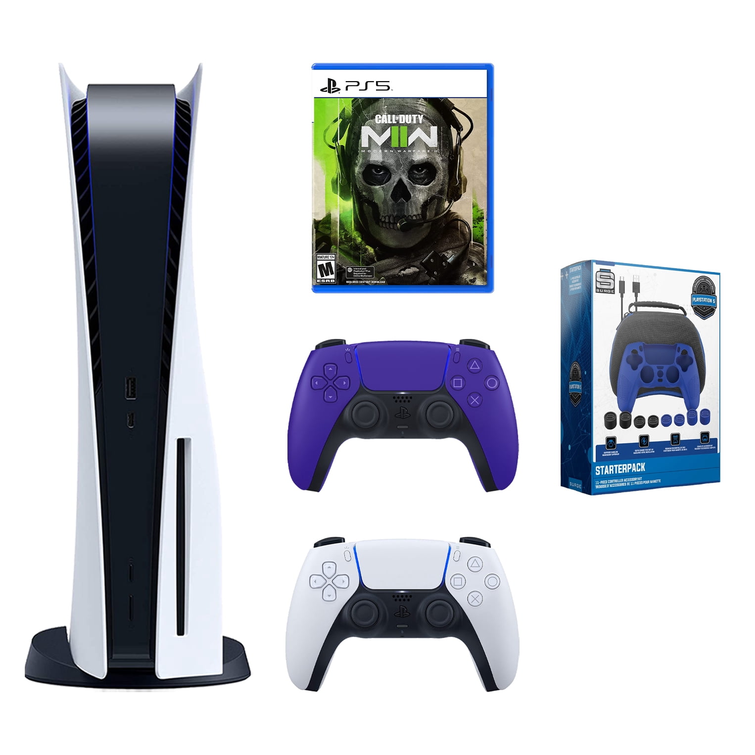 Sony Playstation 5 Disc Bundle with Extra Galactic Purple Controller ...