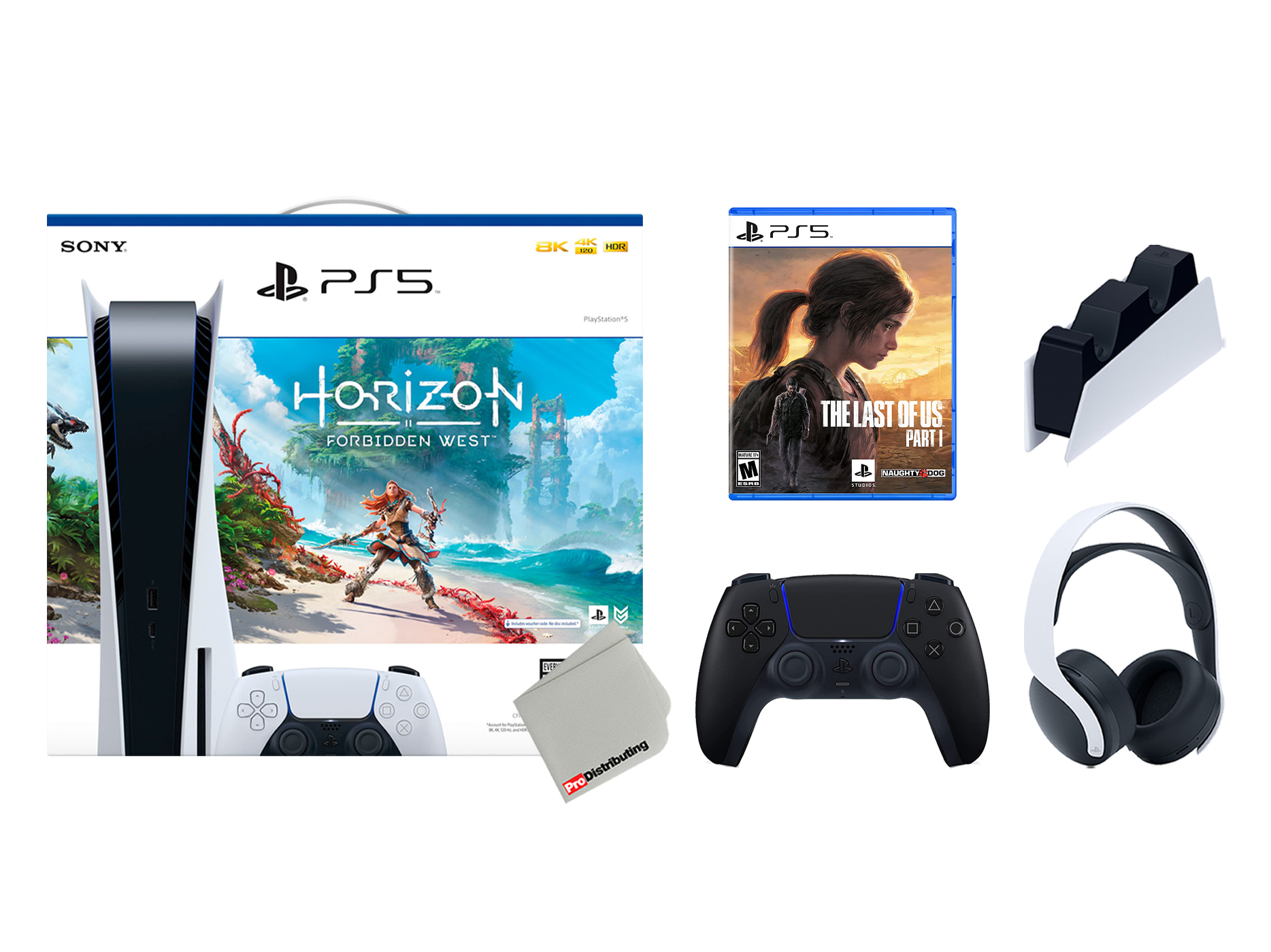 Sony Playstation 5 Disc Horizon Forbidden West Bundle with Extra Midnight Black Controller ...