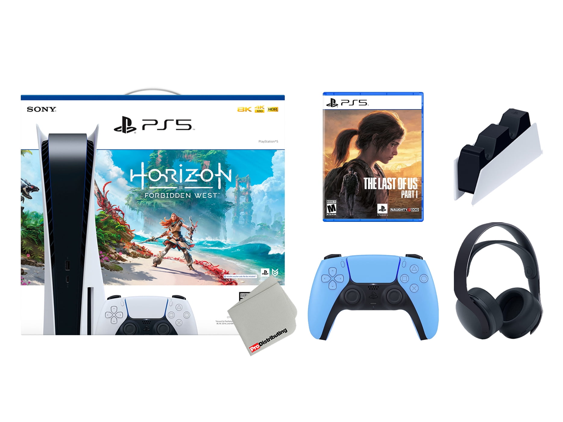 Sony Playstation 5 Disc Horizon Forbidden West Bundle with Extra Starlight Blue Controller ...