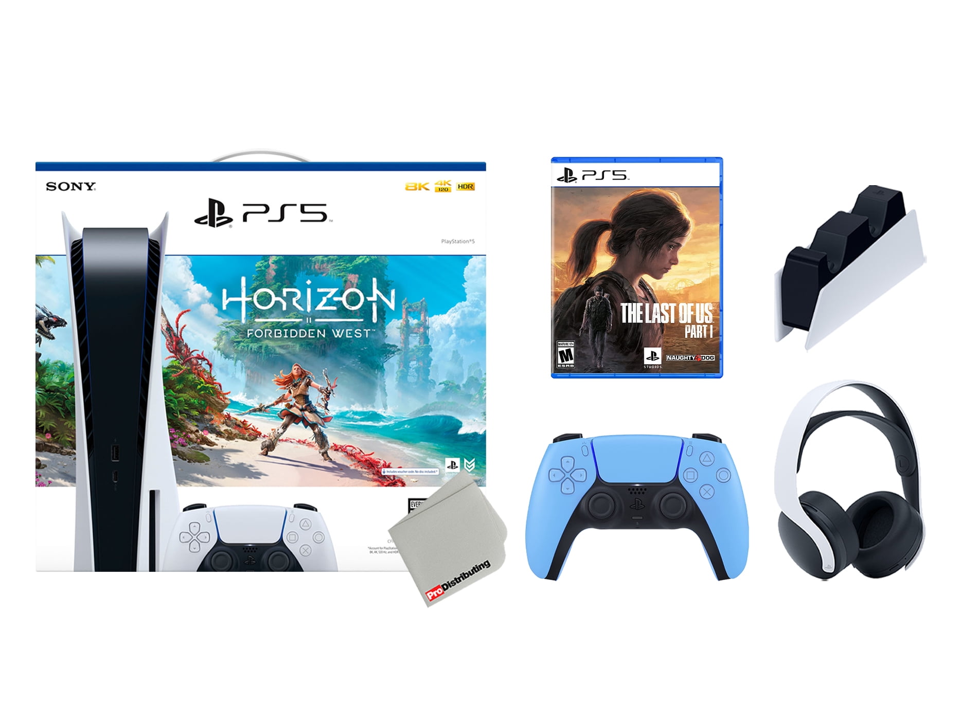 Sony Playstation 5 Disc Horizon Forbidden West Bundle with Extra Starlight Blue Controller ...