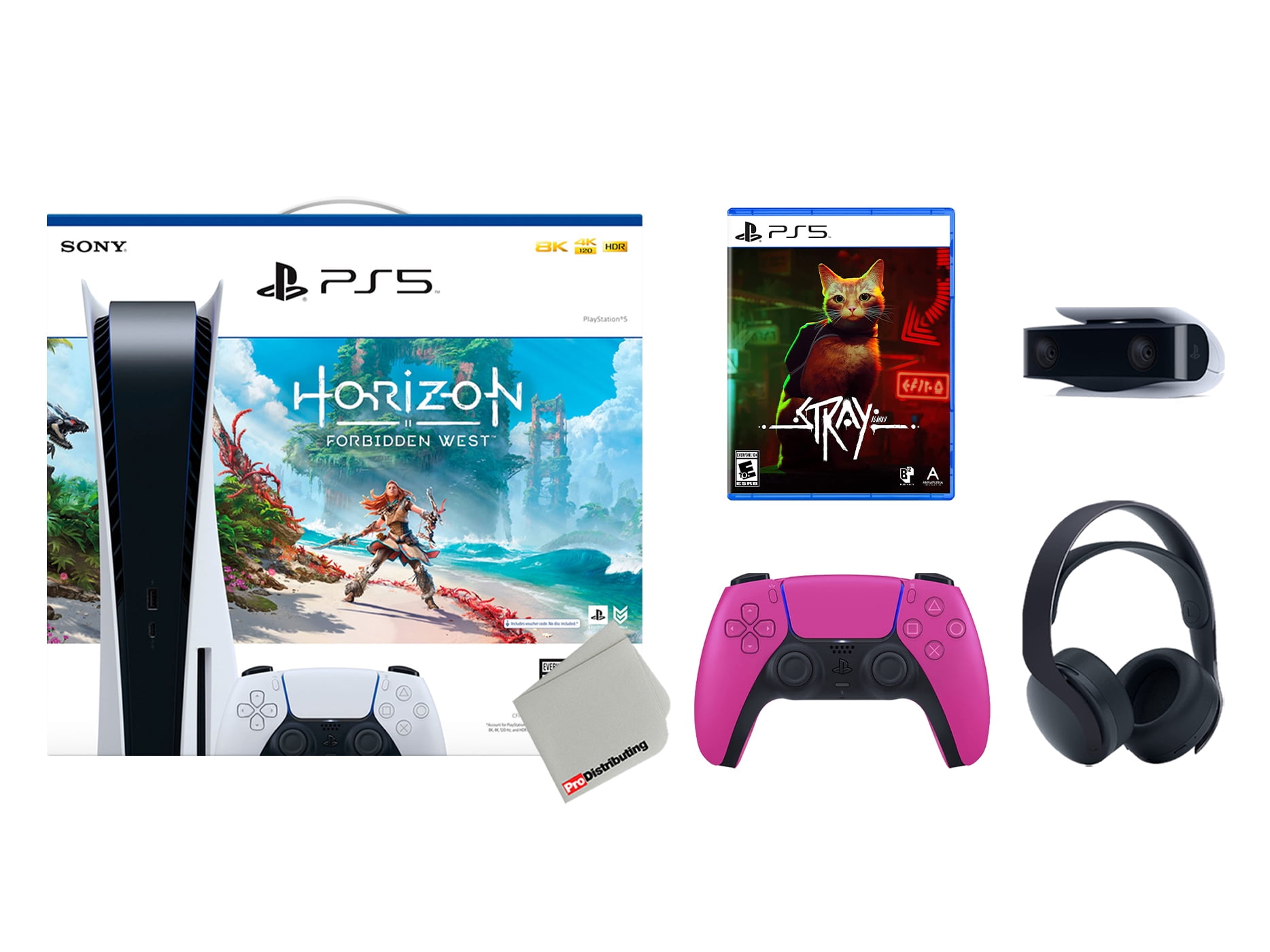 Sony Playstation 5 Disc Horizon Forbidden West Bundle with Extra Nova Pink Controller, Black ...