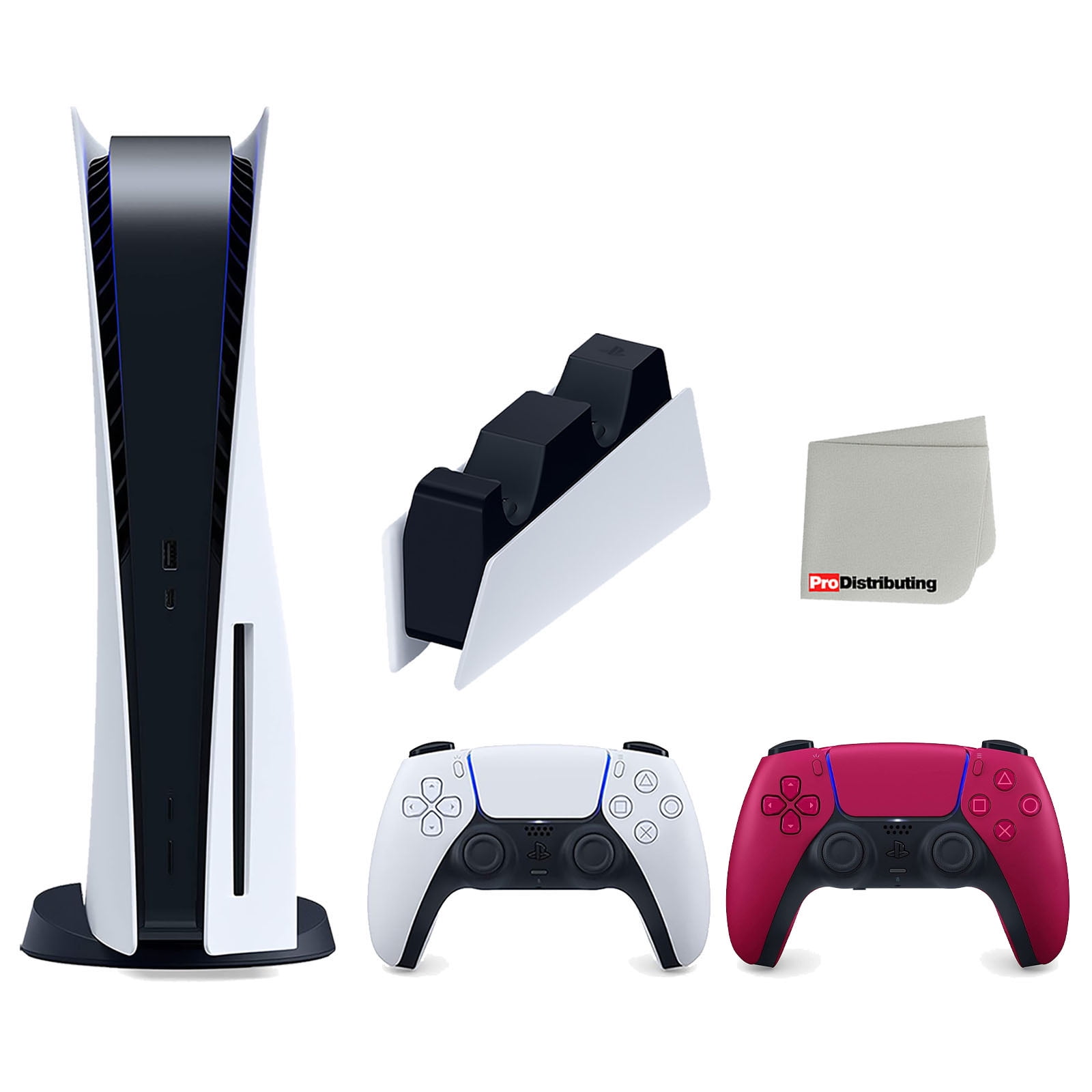 Sony Playstation 5 Disc Version Console with Extra Red Controller and ...