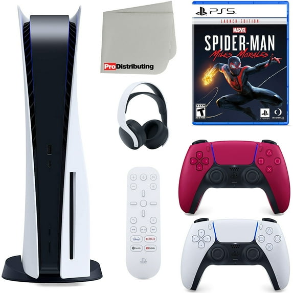 Sony PS5 Disc Version with Cosmic Red Controller, Spider-Man Game ...