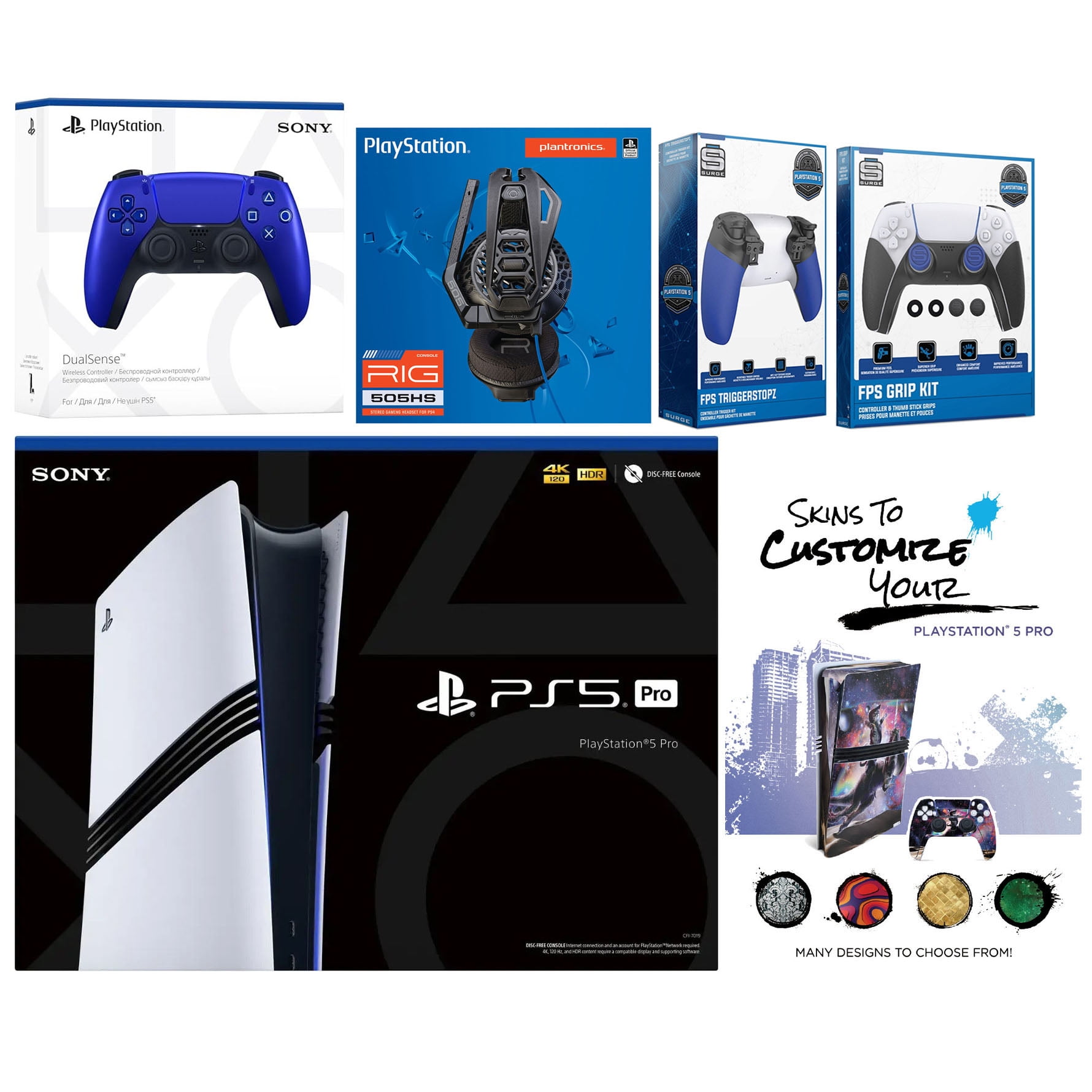 Sony Playstation 5 Pro Bundle with Extra Cobalt Blue Controller ...