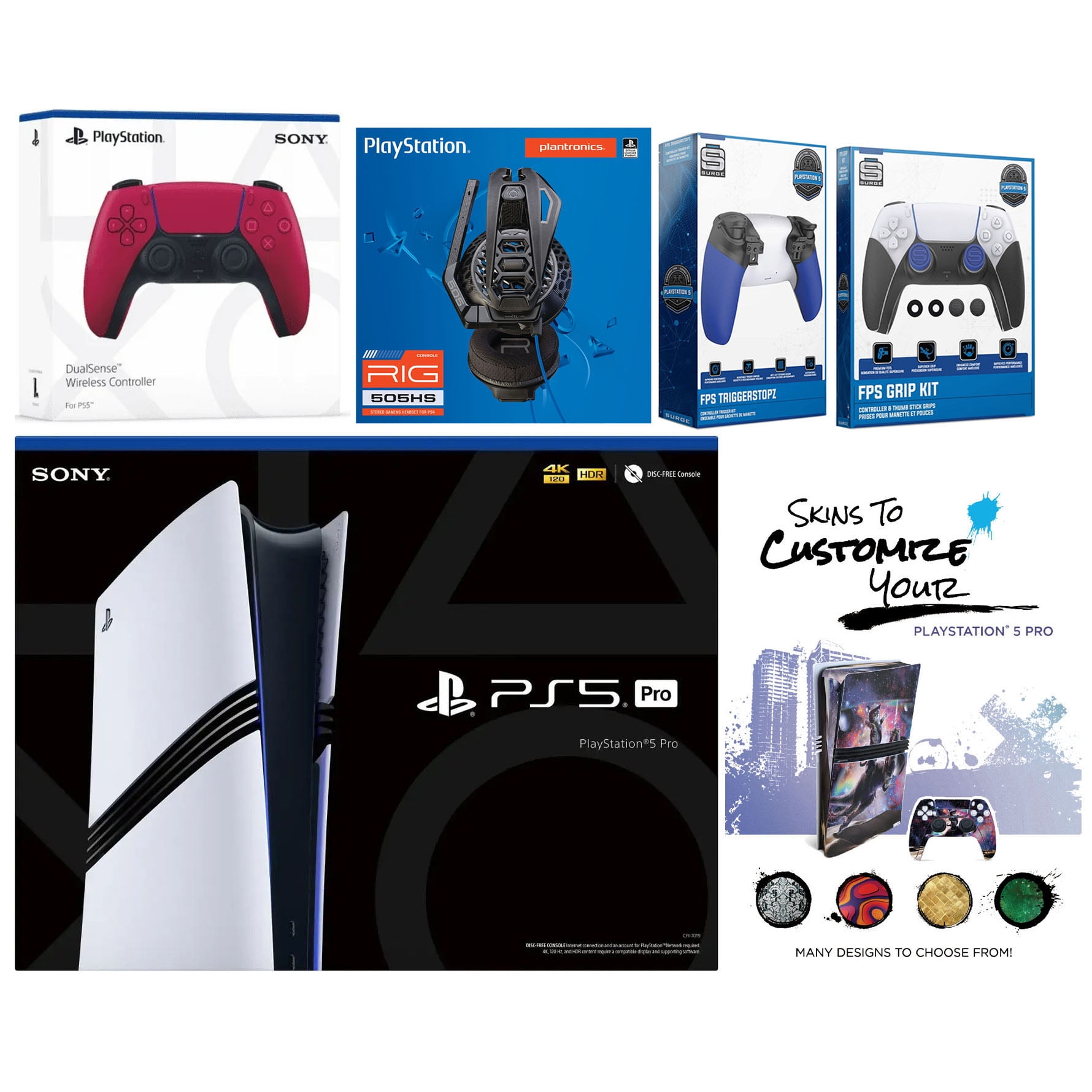 Sony Playstation 5 Pro Bundle with Extra Cosmic Red Controller ...