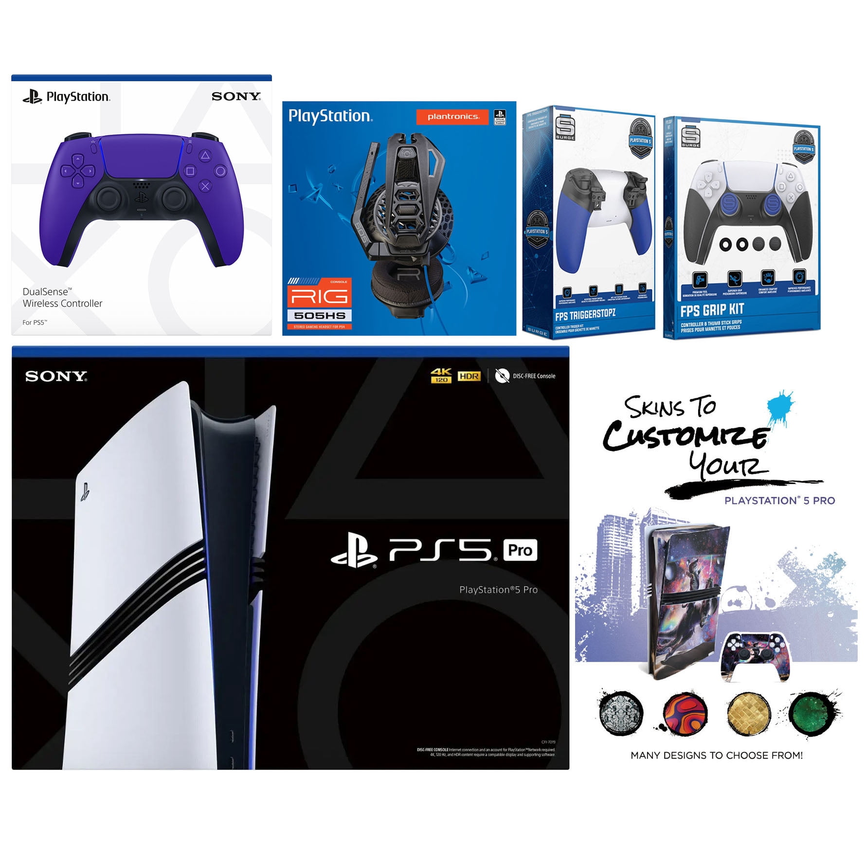 Sony Playstation 5 Pro Bundle with Extra Galactic Purple Controller ...
