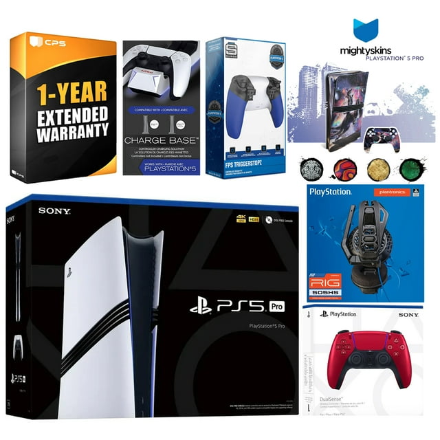 Sony Playstation 5 Pro Bundle with Extra Volcanic Red Controller ...