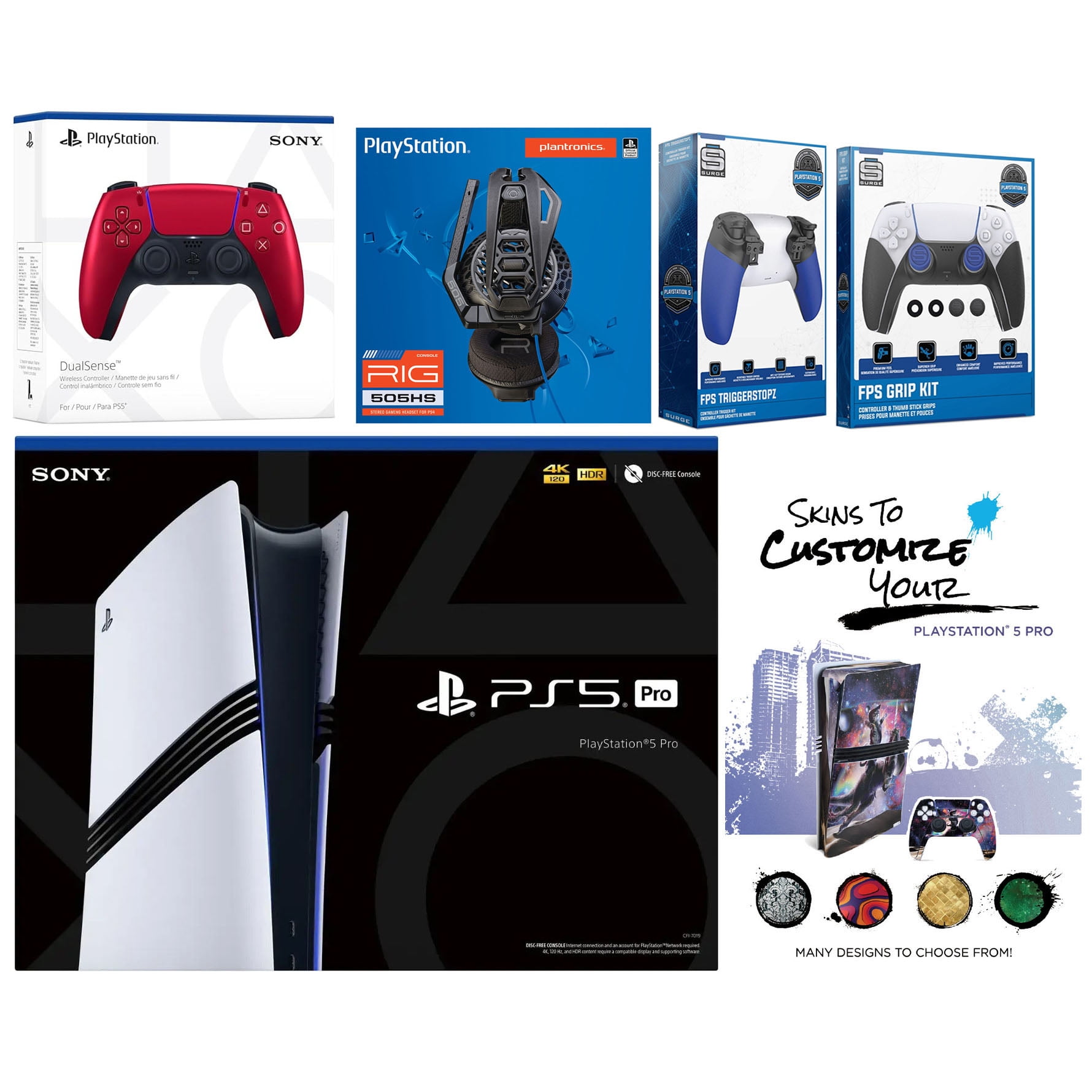 Sony Playstation 5 Pro Bundle with Extra Volcanic Red Controller ...