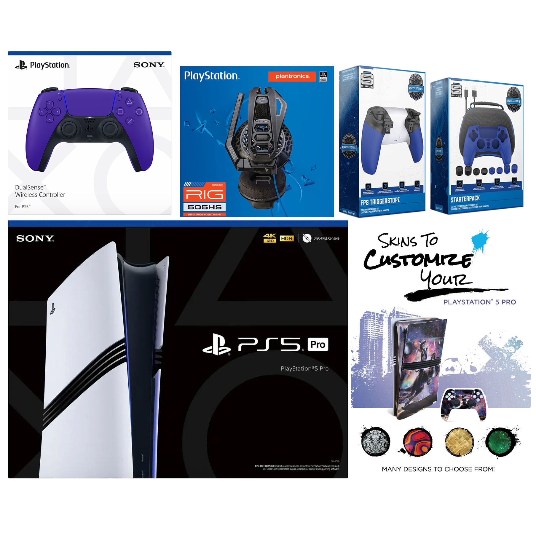 Sony Playstation 5 Pro Bundle with Extra Galactic Purple Controller ...