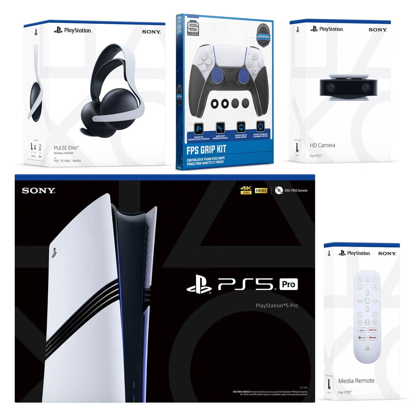 Sony Playstation 5 Pro with Pulse Elite Headset, PS5 Camera, Media ...