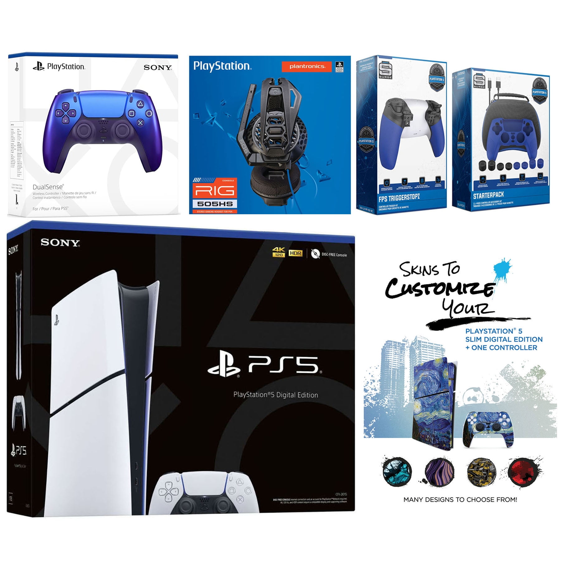 Sony Playstation 5 Slim Digital with Extra Chroma Indigo Controller ...