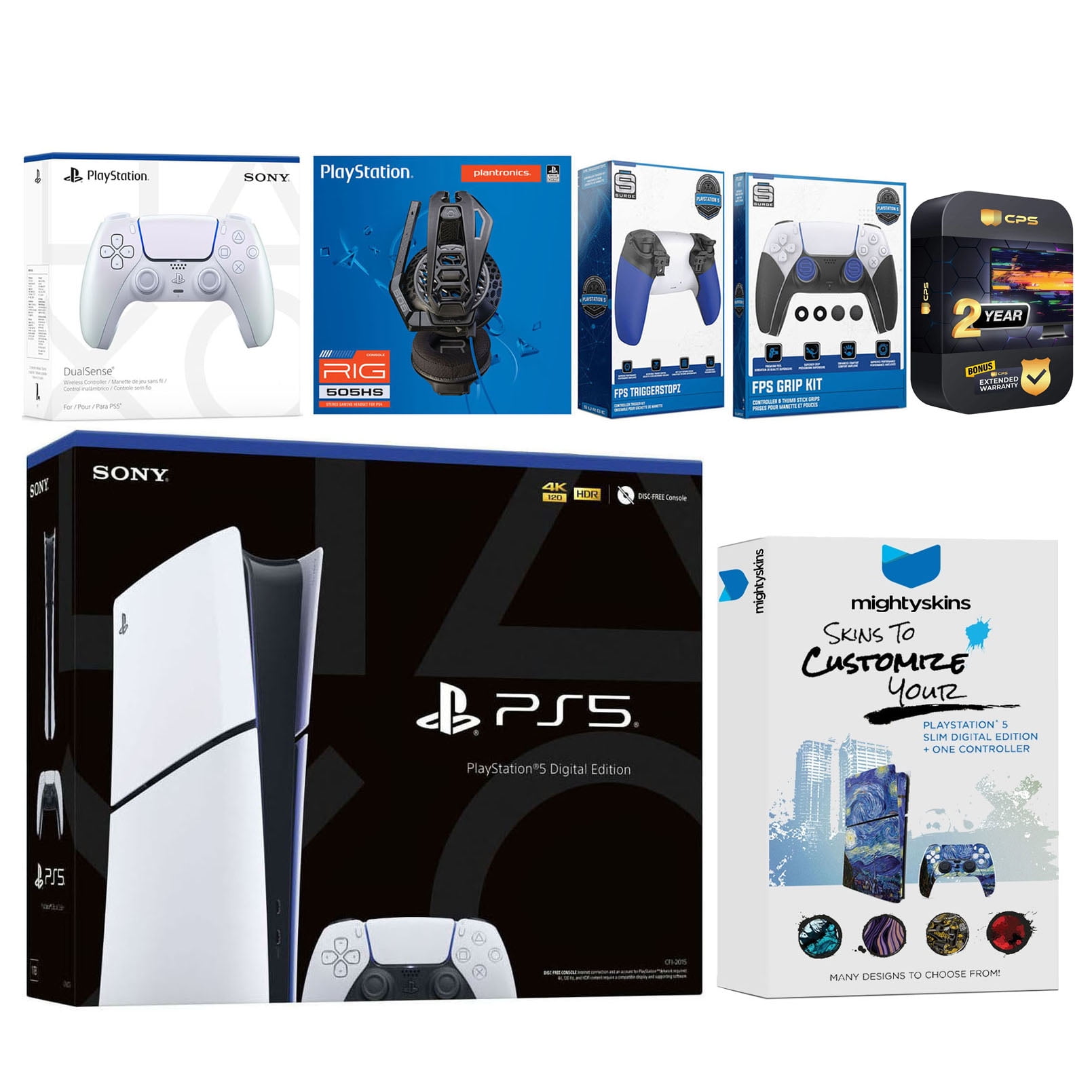 Sony Playstation 5 Slim Digital with Extra Chroma Pearl Controller ...