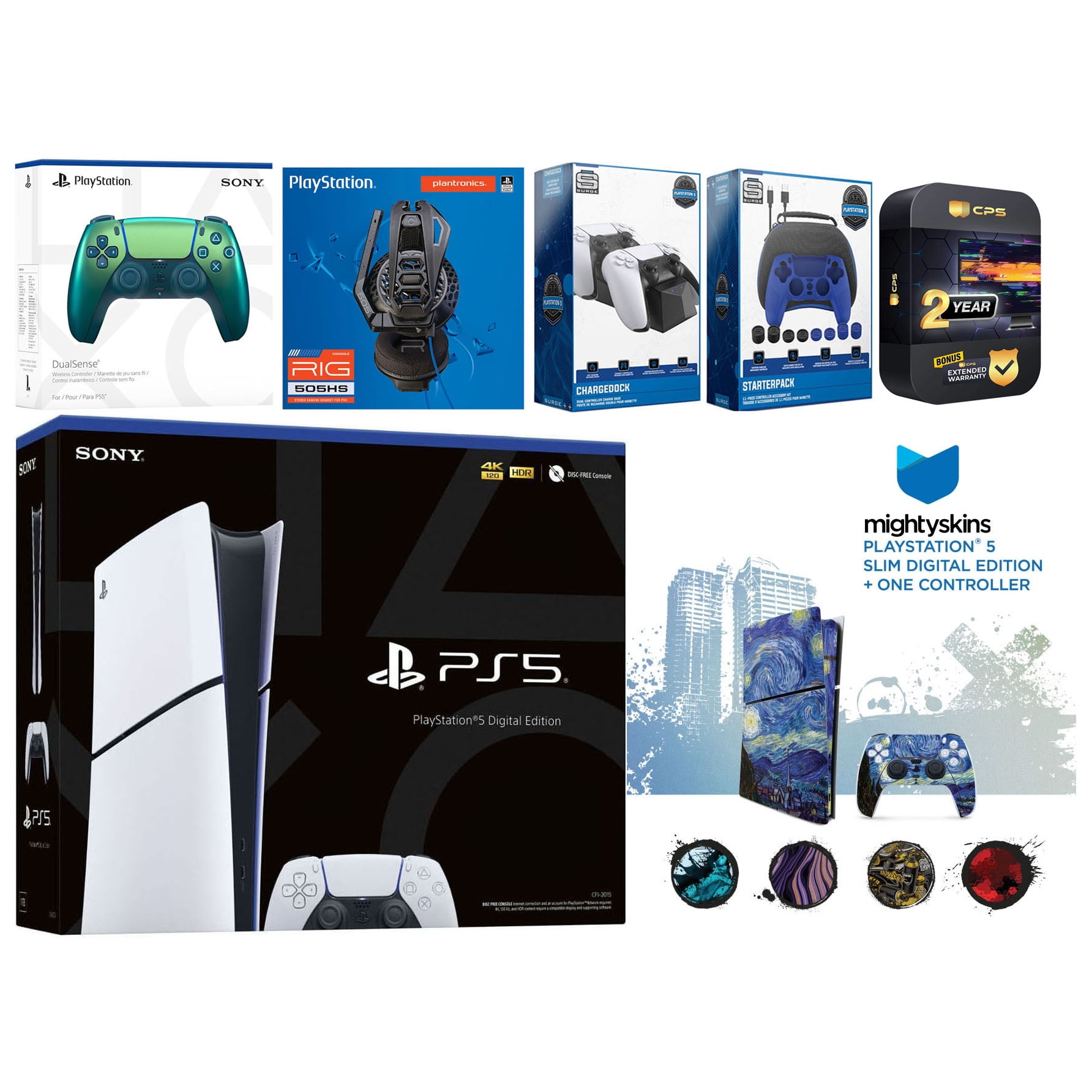 Sony Playstation 5 Slim Digital with Extra Chroma Teal Controller ...