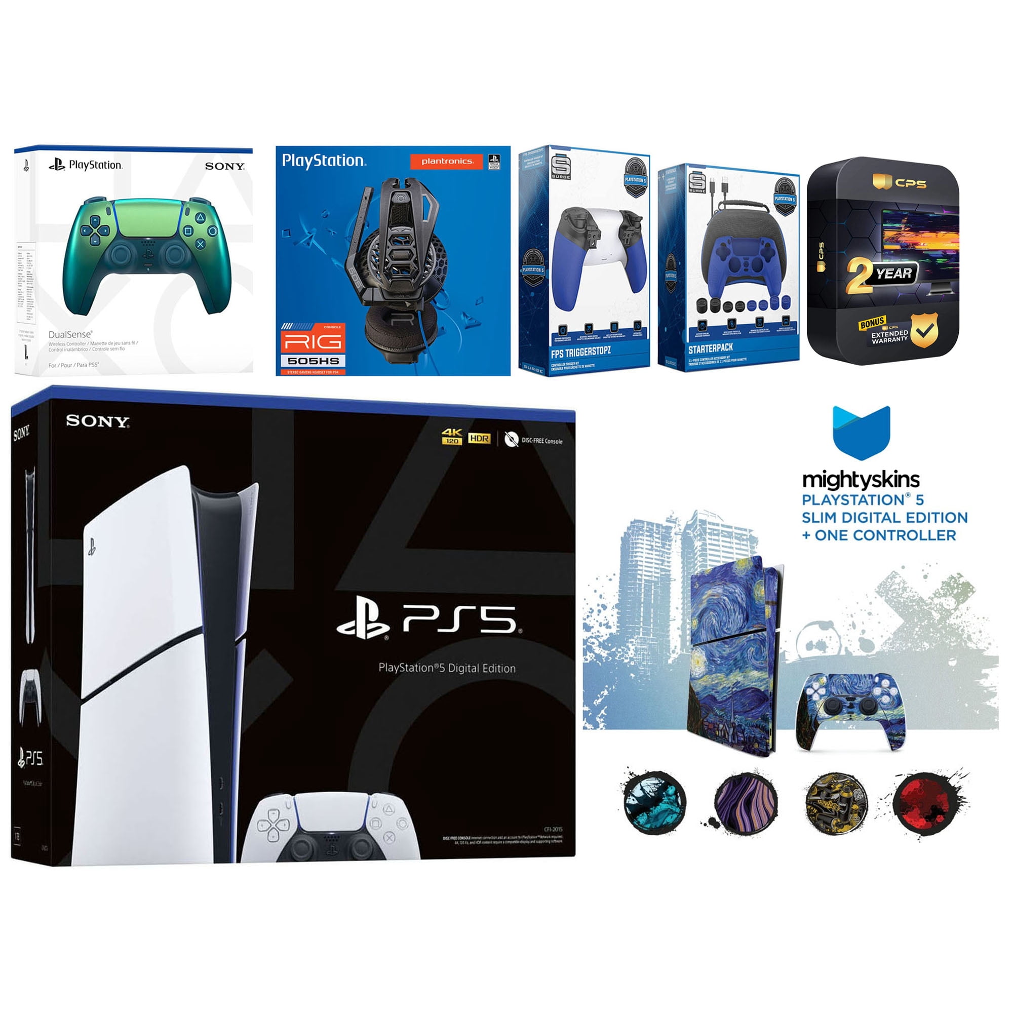 Sony Playstation 5 Slim Digital with Extra Chroma Teal Controller ...