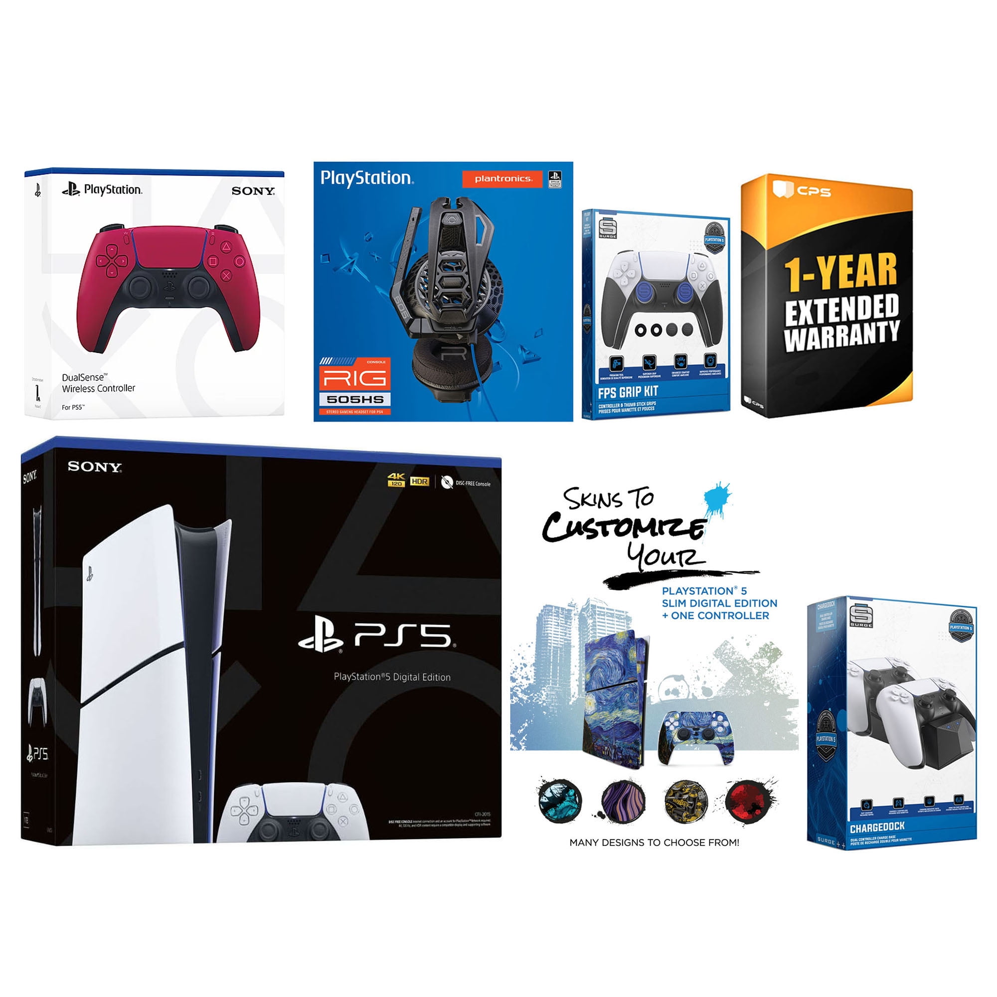 Sony Playstation 5 Slim Digital with Extra Cosmic Red Controller ...