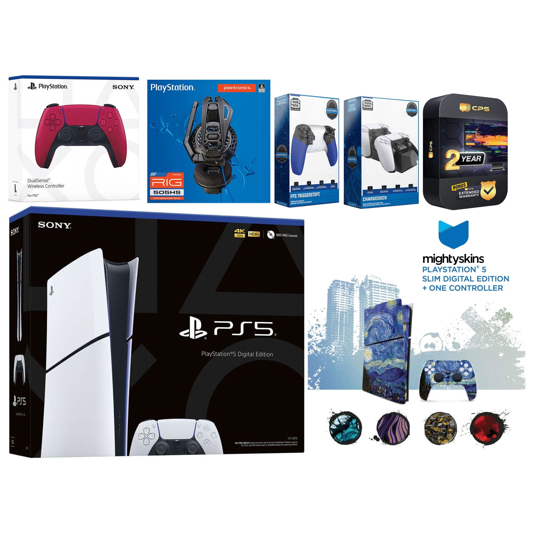 Sony Playstation 5 Slim Digital with Extra Cosmic Red Controller ...